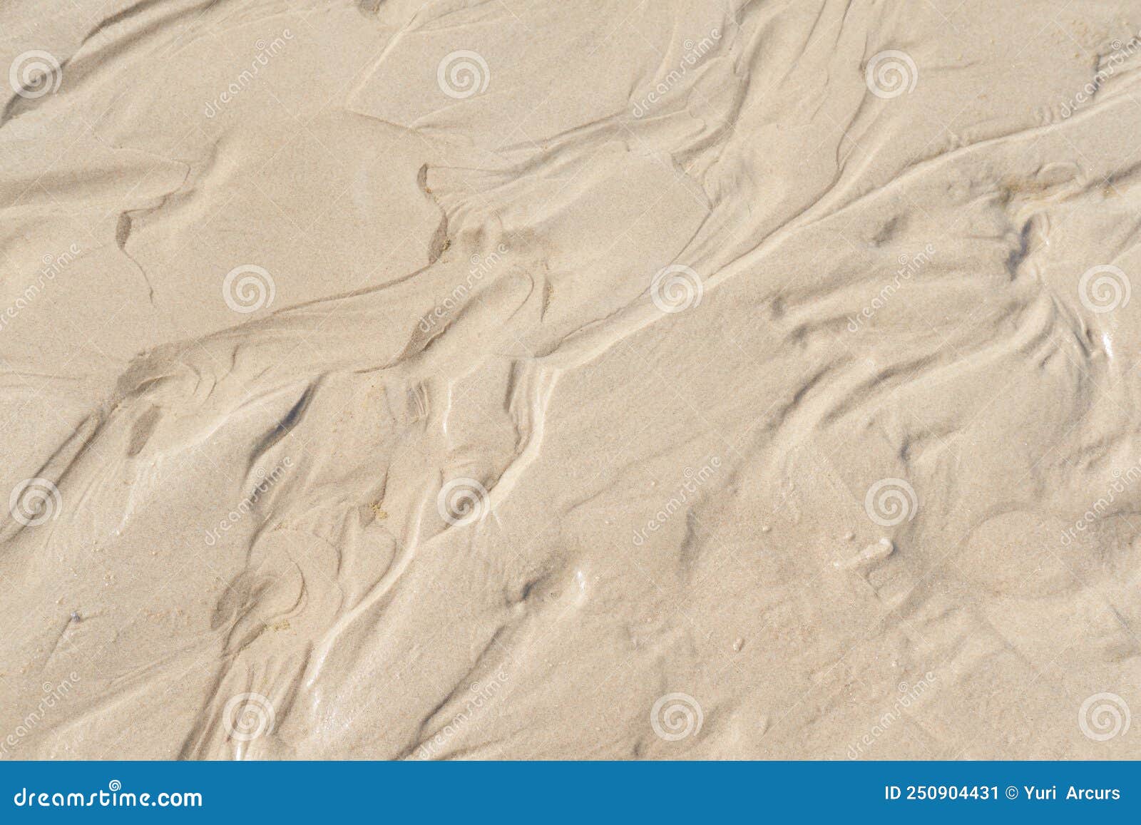 Above View of Beach Sand with Wind Swept Patterns from Gust Winds with ...