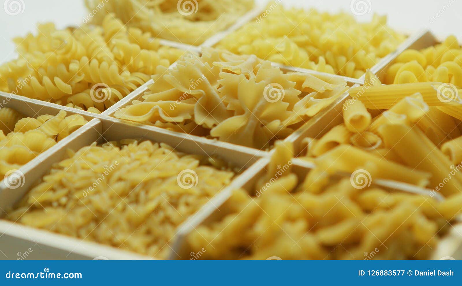 Macaroni Of Different Types On A Wooden Background Royalty-Free Stock ...