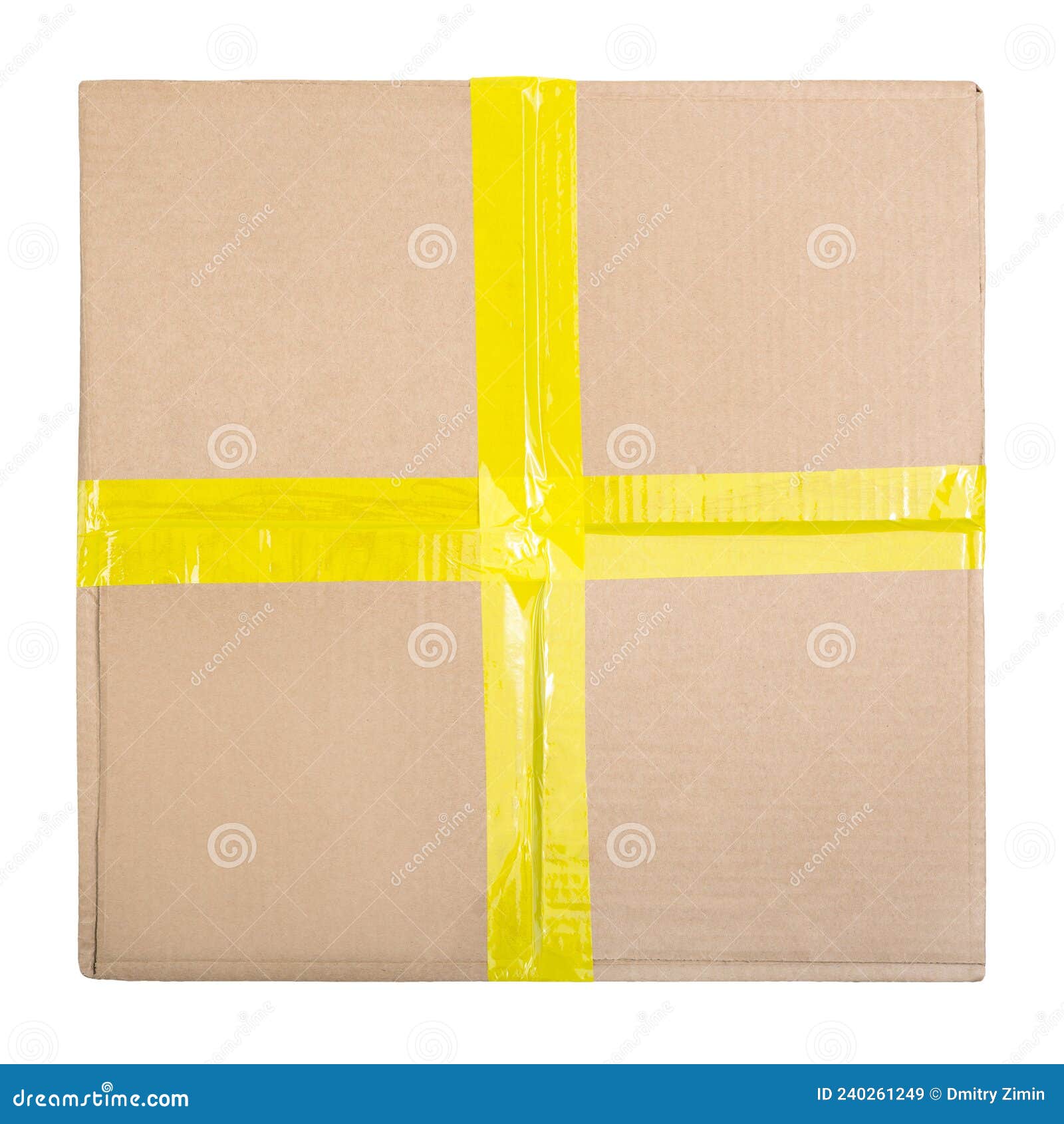 Above View of Cardboard Rectangular Box Isolated on White Background ...