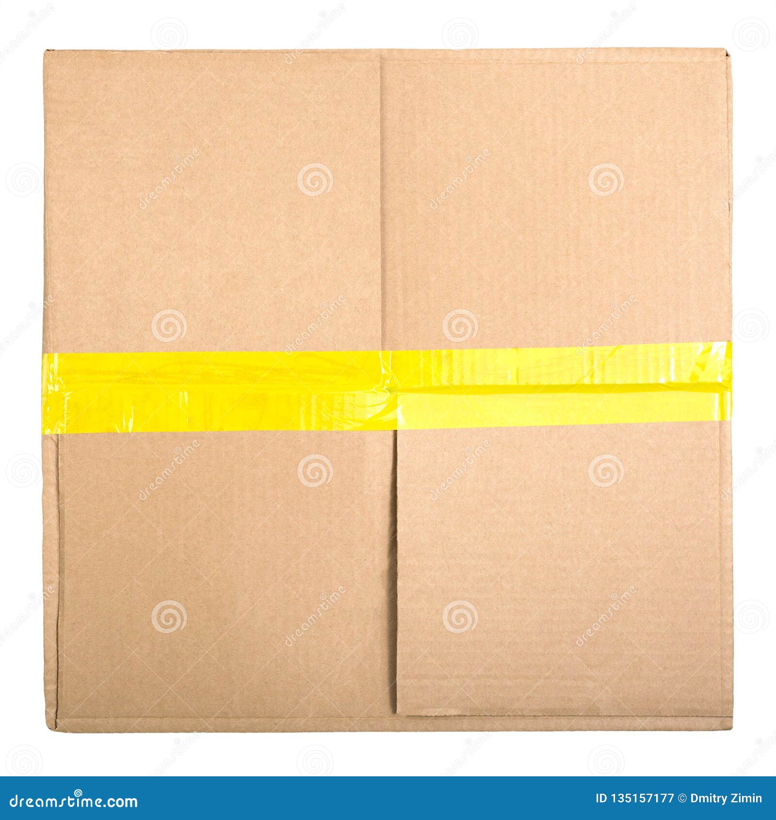 Above View of Cardboard Rectangular Box Isolated on White Background ...