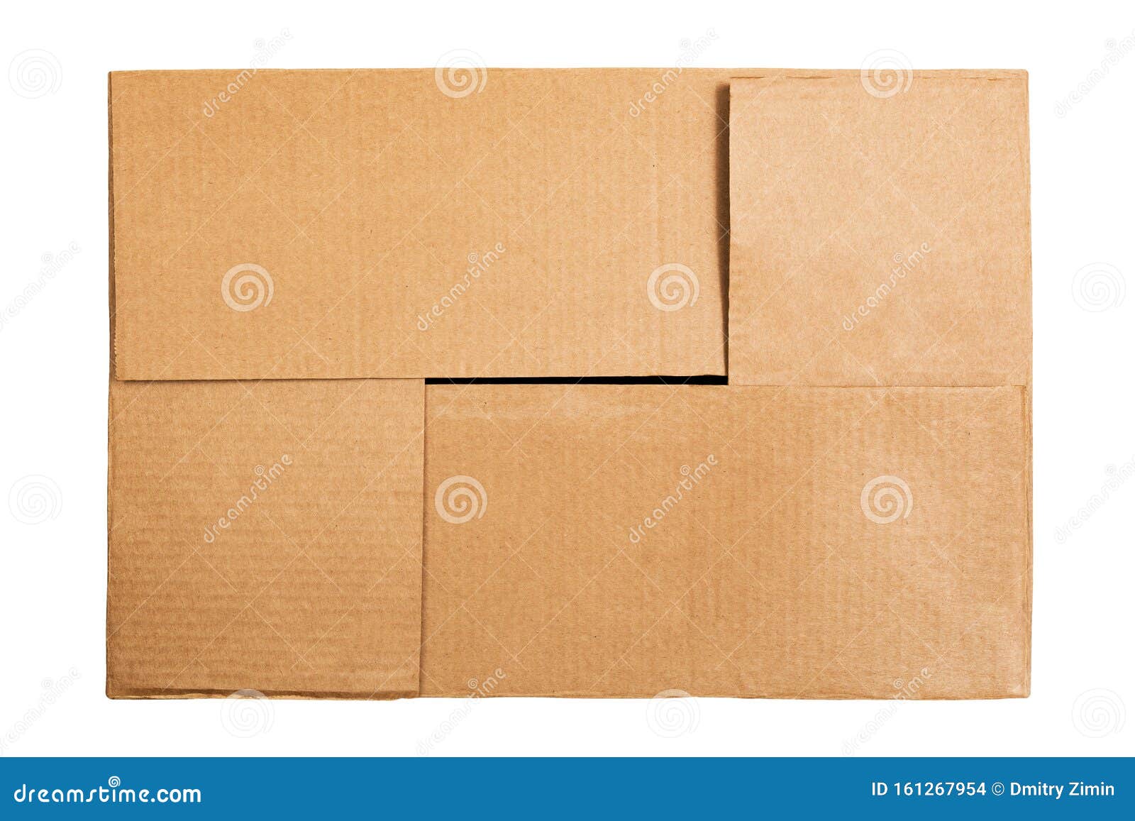 Above View of Cardboard Rectangular Box Isolated on White Background ...