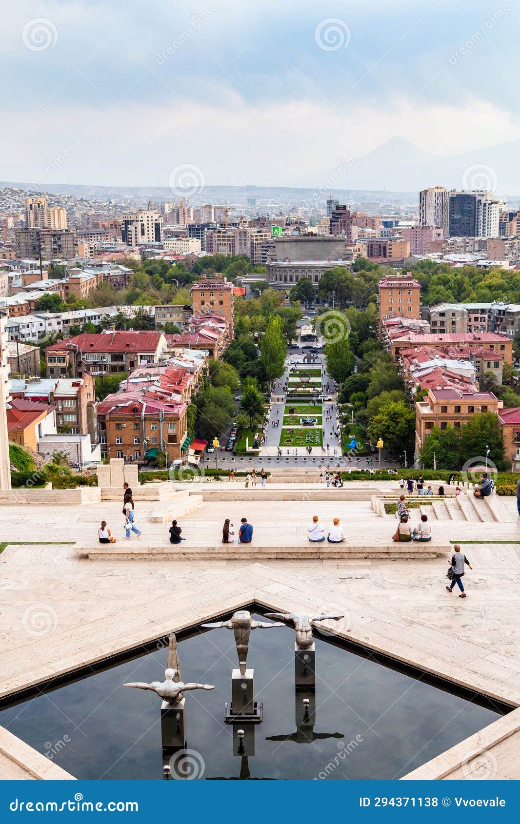Above View of Cascade Staircases in Yerevan City Editorial Stock Photo ...
