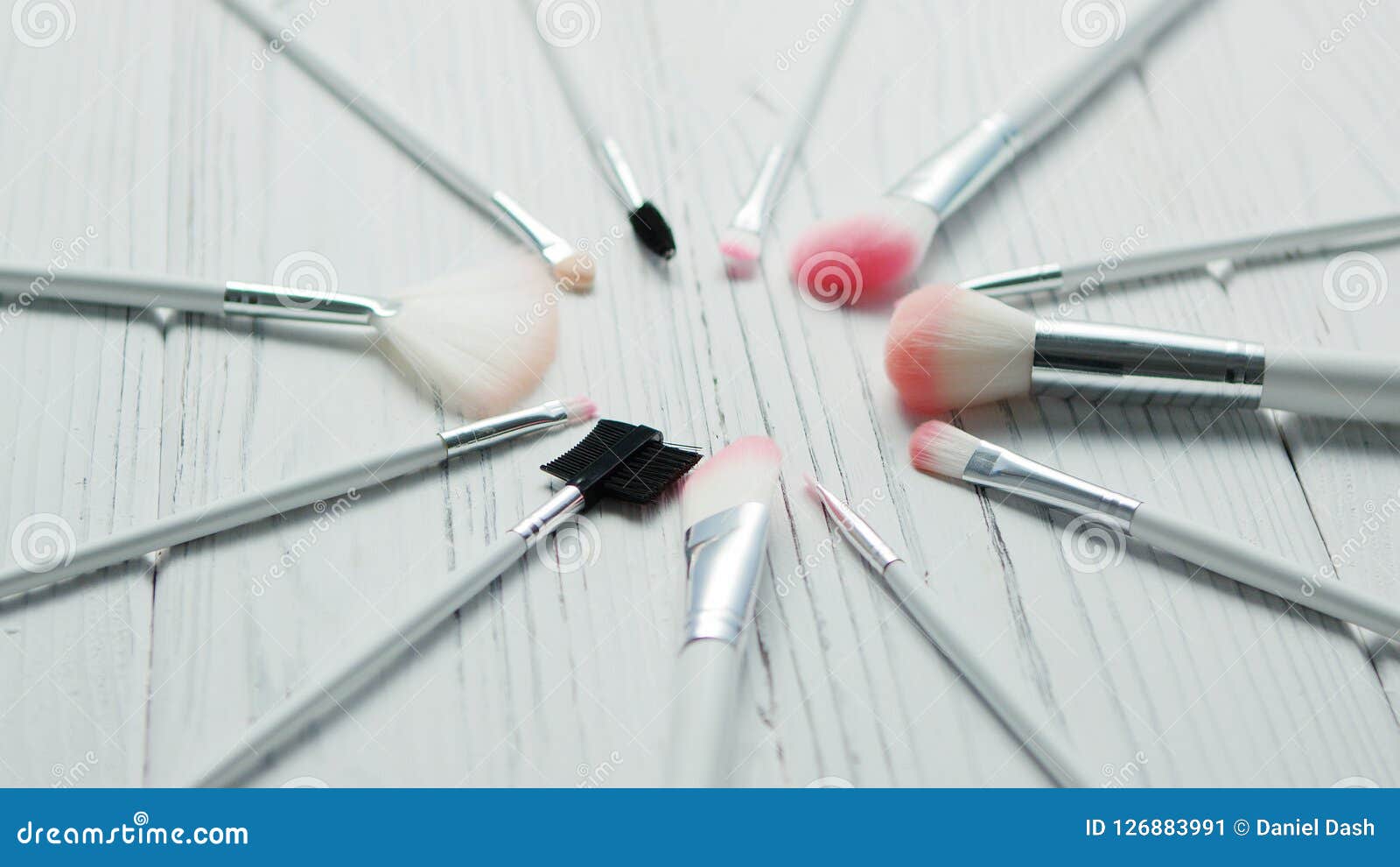 Makeup Brushed Placed in Circle Stock Image - Image of glamour ...