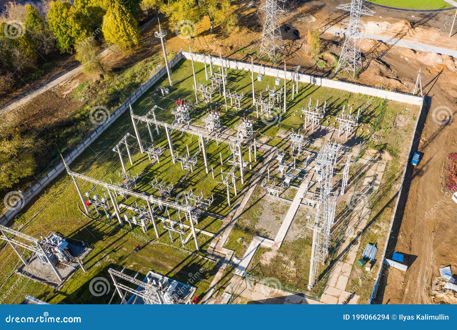 Above View of Electrical Substation Stock Photo - Image of russian ...