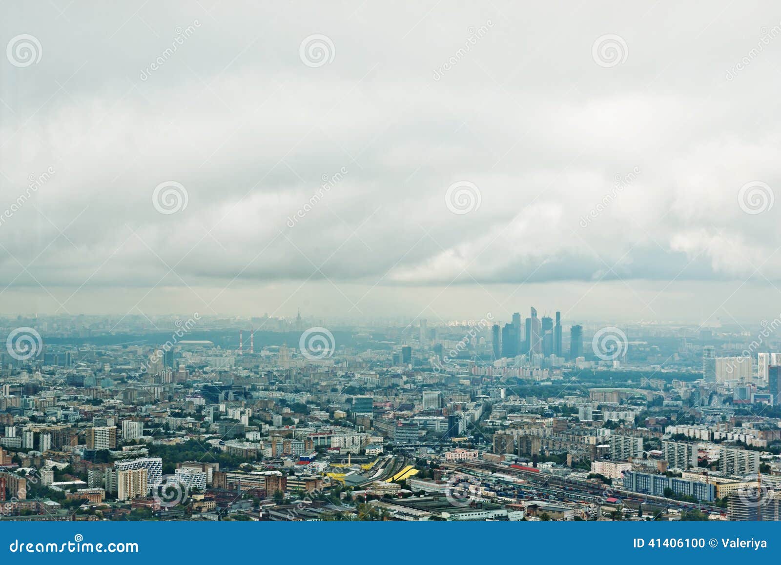 Above View Moscow Cityscape Stock Photo - Image of autumn, gloaming ...
