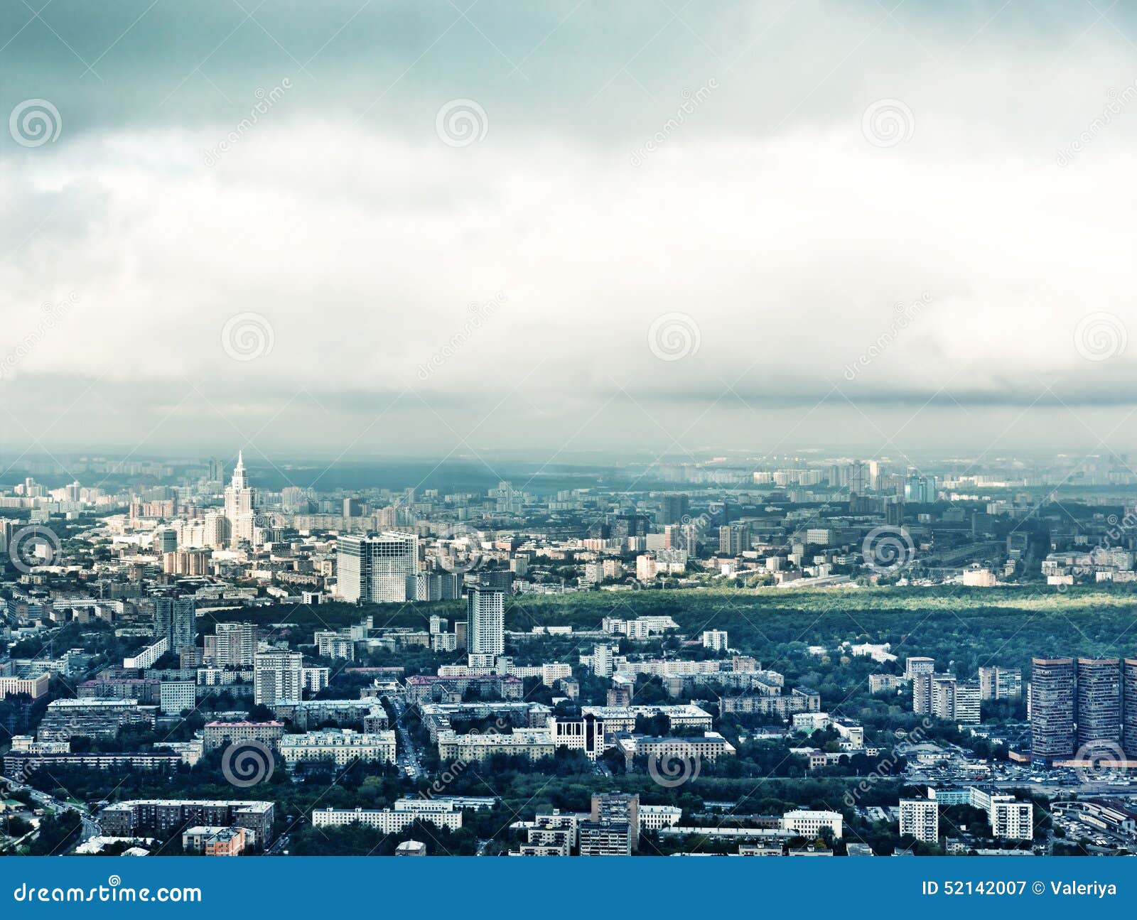 Above View Moscow Cityscape Stock Image - Image of estate, cloudscape ...