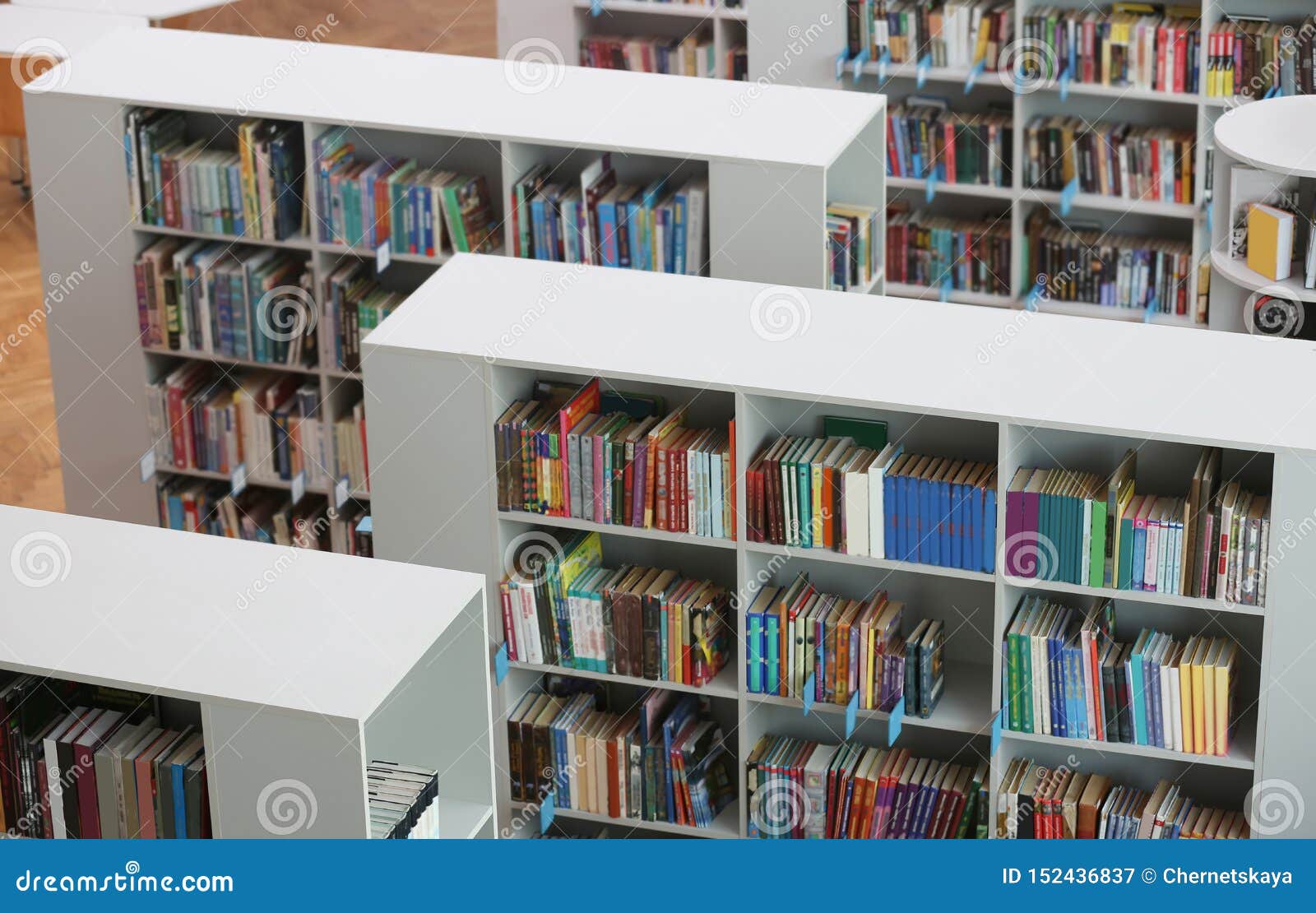 Above View of Shelving Units with Books Stock Image - Image of read ...