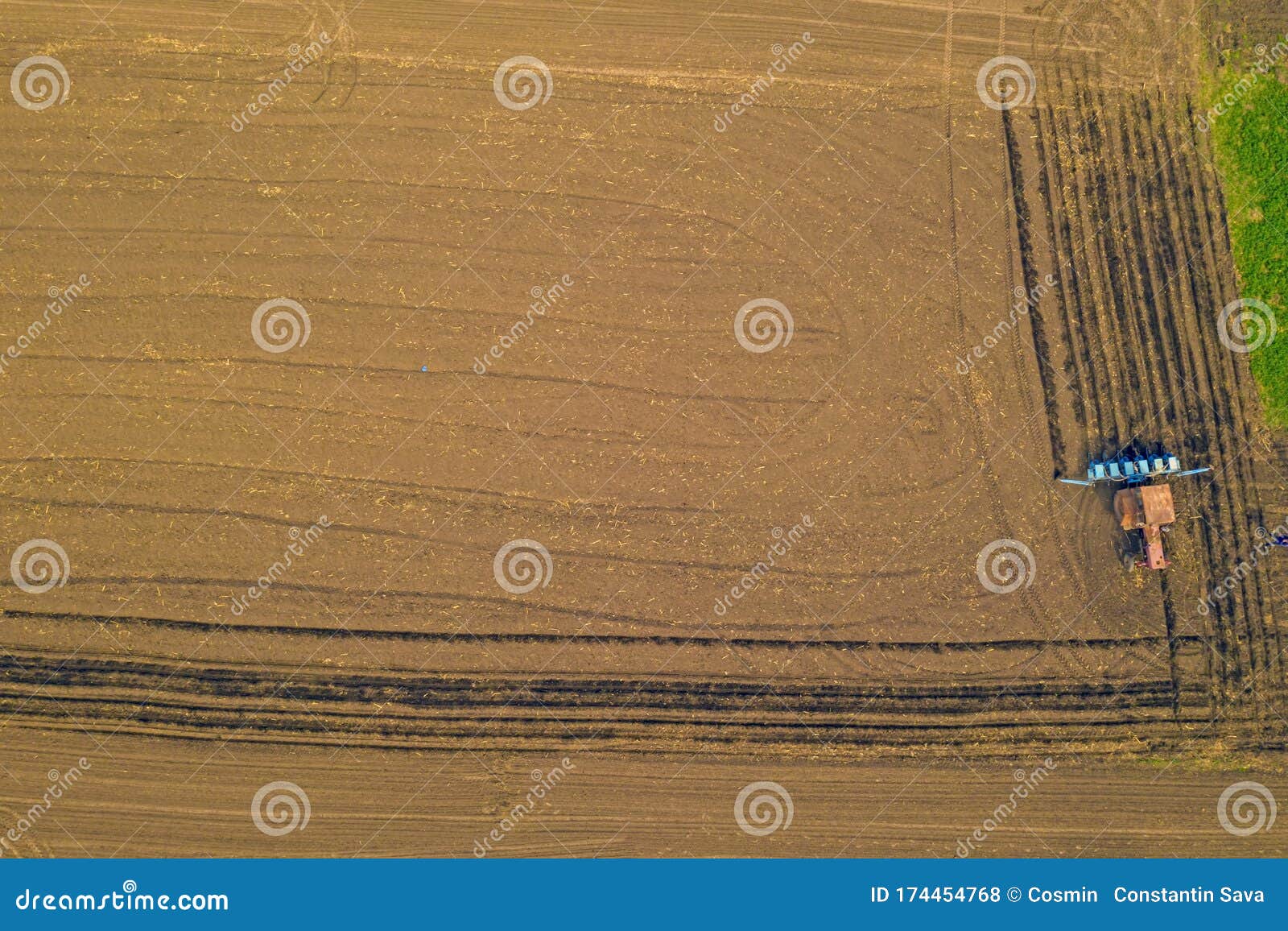 Above View of Traktor on Field Stock Photo - Image of elements ...