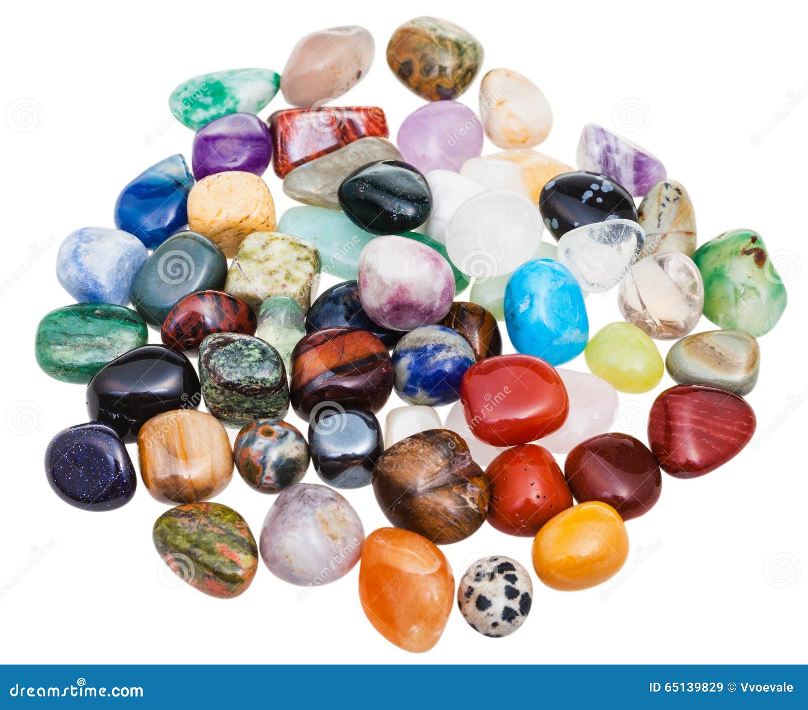Above View of Various Gems on White Background Stock Image - Image of ...