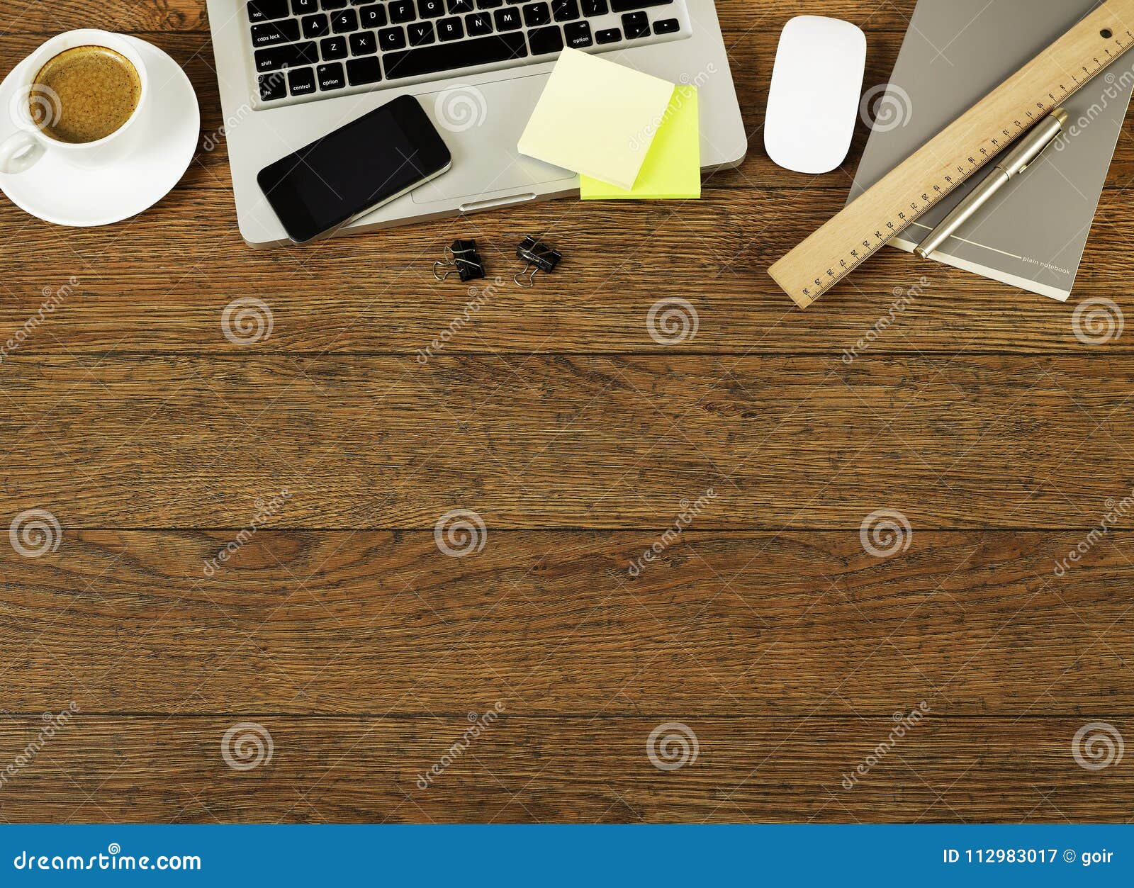 Office table from above stock image. Image of desk, adhesive - 112983017