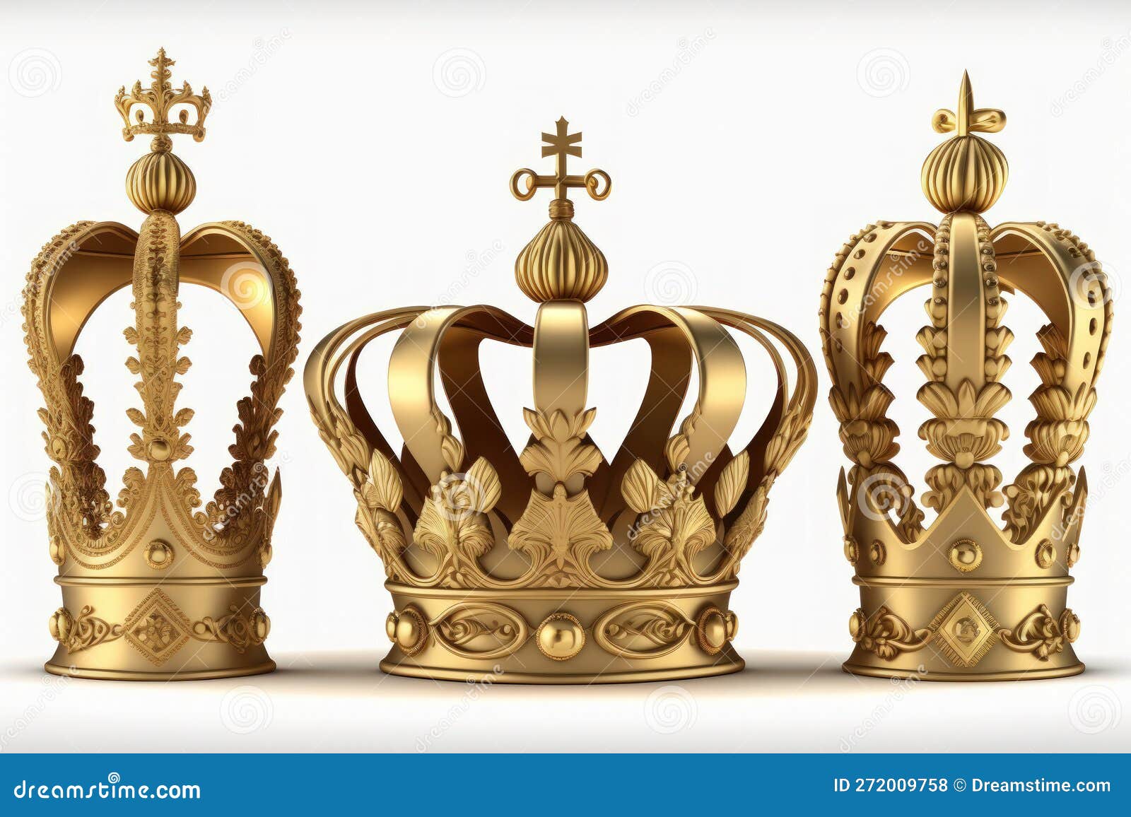 Above White, Three Consecutive Golden Crowns Stock Illustration ...
