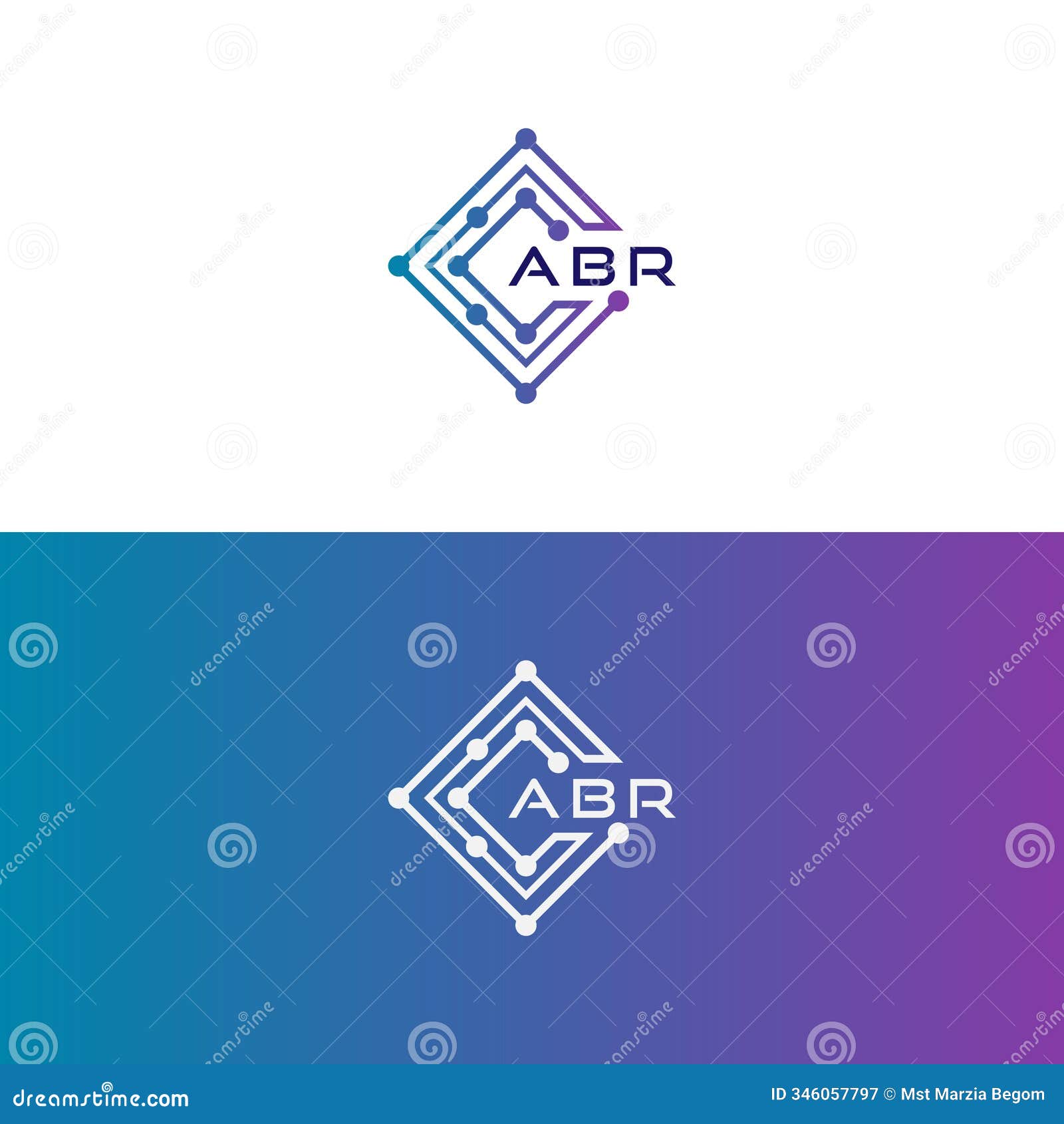 Abr Tech Initial Logo Design Icon for Technology, Digital, Tech ...