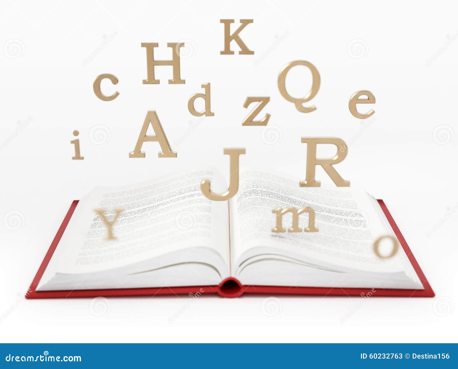 Abra El Libro Con Las Letras En El Aire Stock de ilustración ...