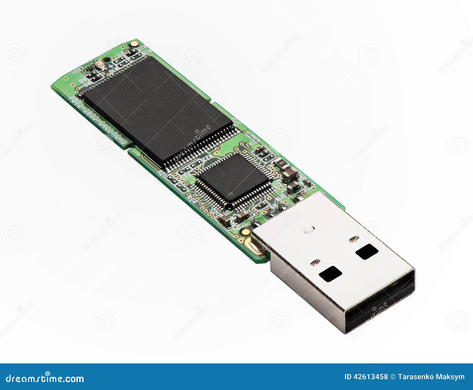 Abra El Microprocesador De Memoria USB Aislado En Blanco Foto de ...