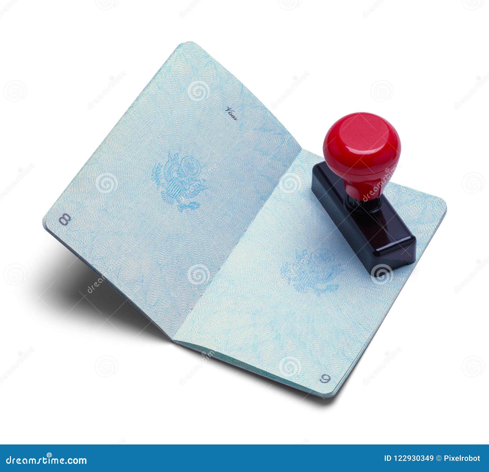 Abra El Pasaporte Con La Matriz Imagen de archivo - Imagen de azul ...