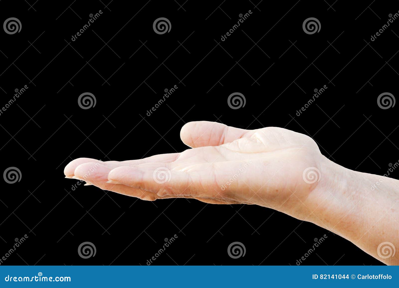 Abra La Mano Horizontal De Una Mujer Foto de archivo - Imagen de mujer ...
