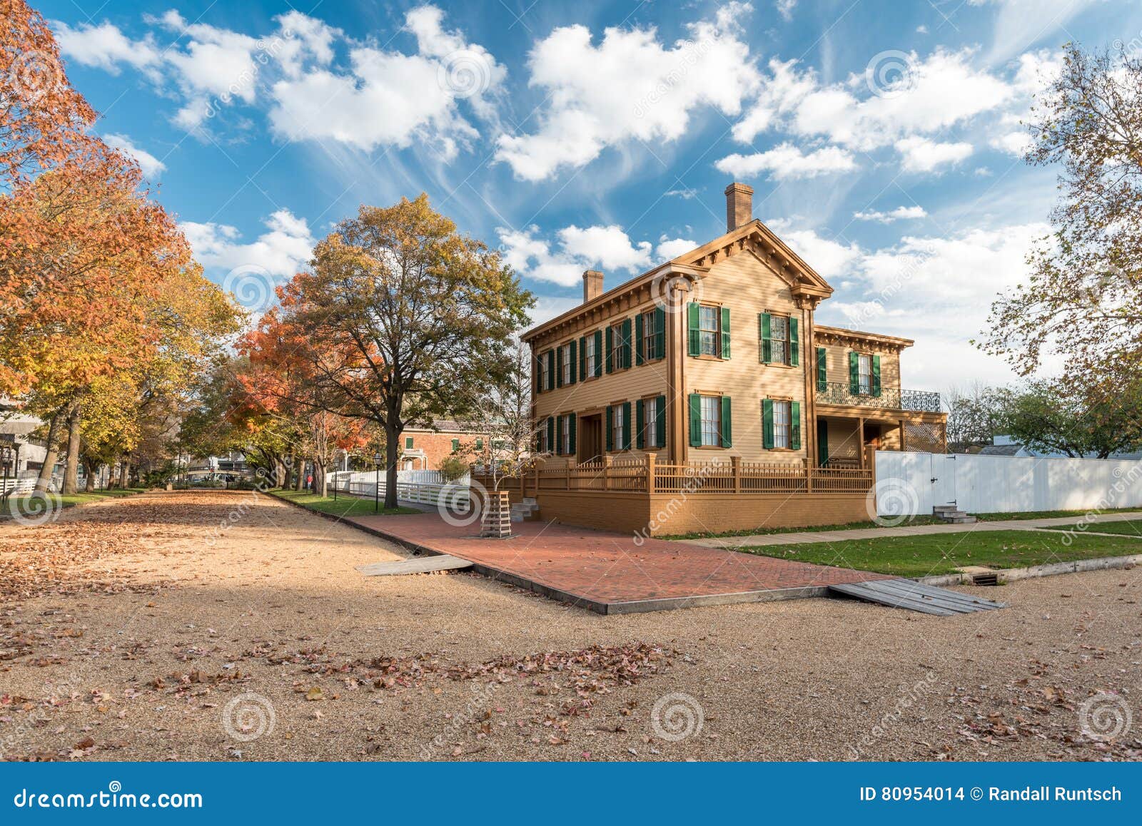 Abraham Lincoln House in Autumn Stock Photo - Image of illinois, fall ...