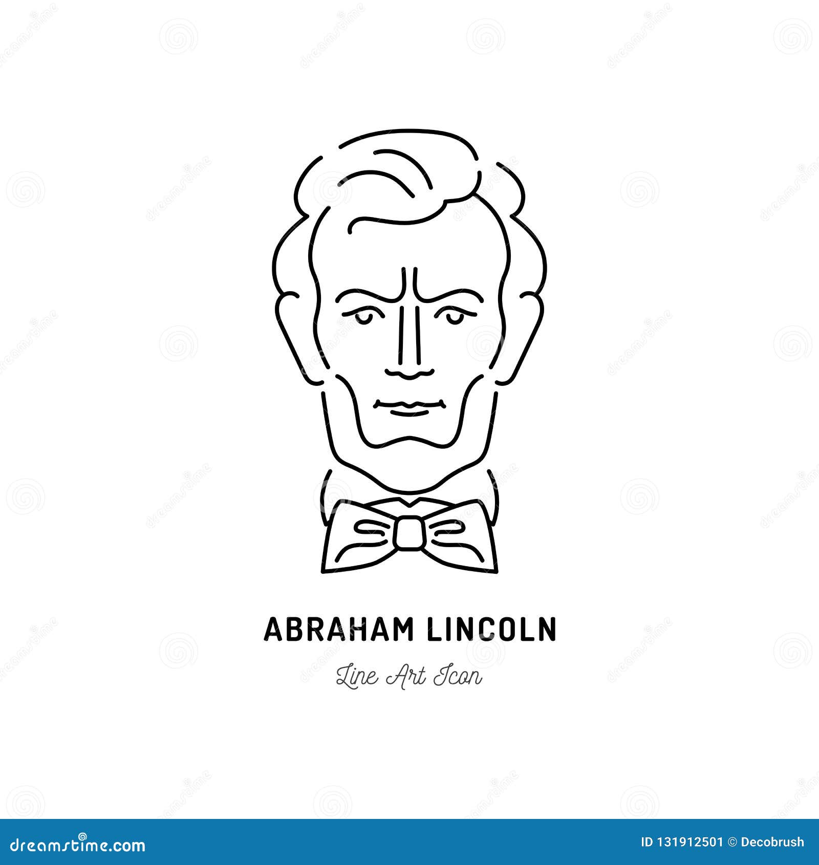 Abraham Lincoln Icon, USA President Icon. Line Art Design, Vector ... Abraham Lincoln Icon, USA President Icon. Line Art Design, Vector ...