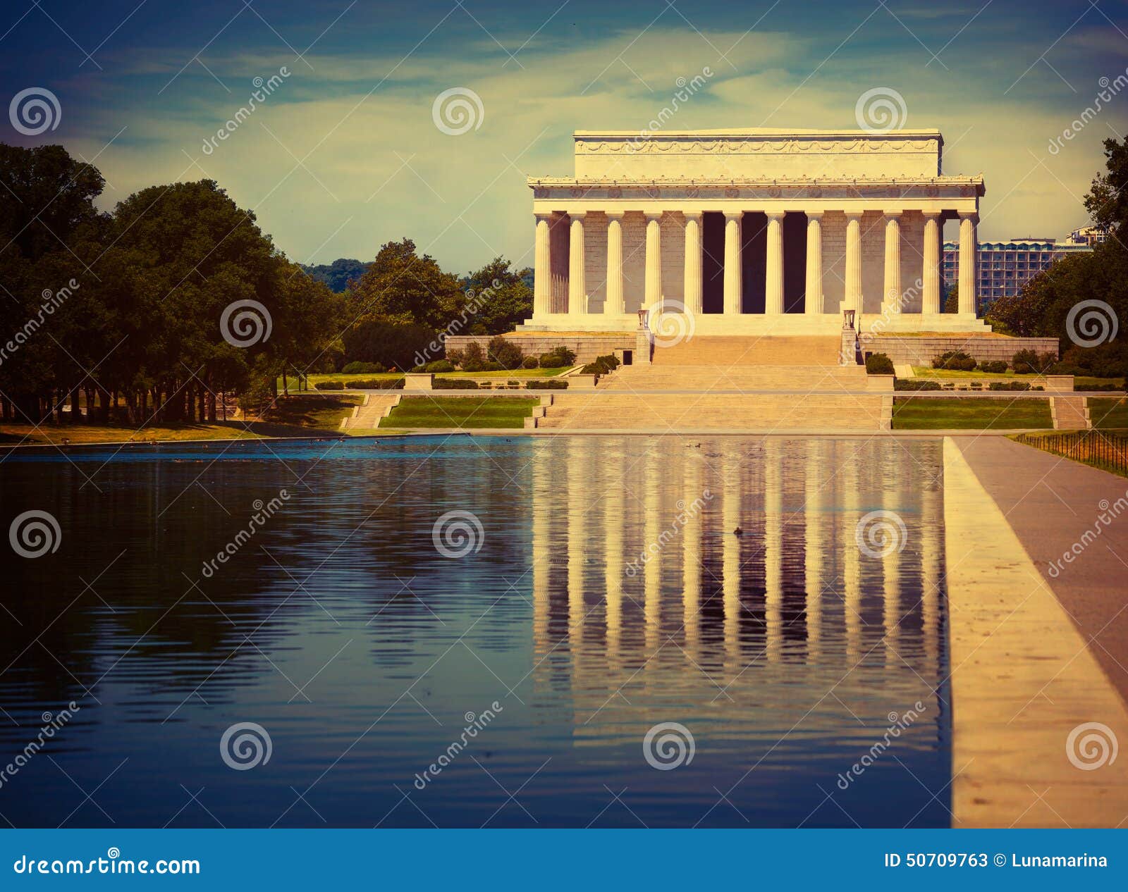 Abraham Lincoln Memorial Reflection Pool Washington Stock Image - Image ...