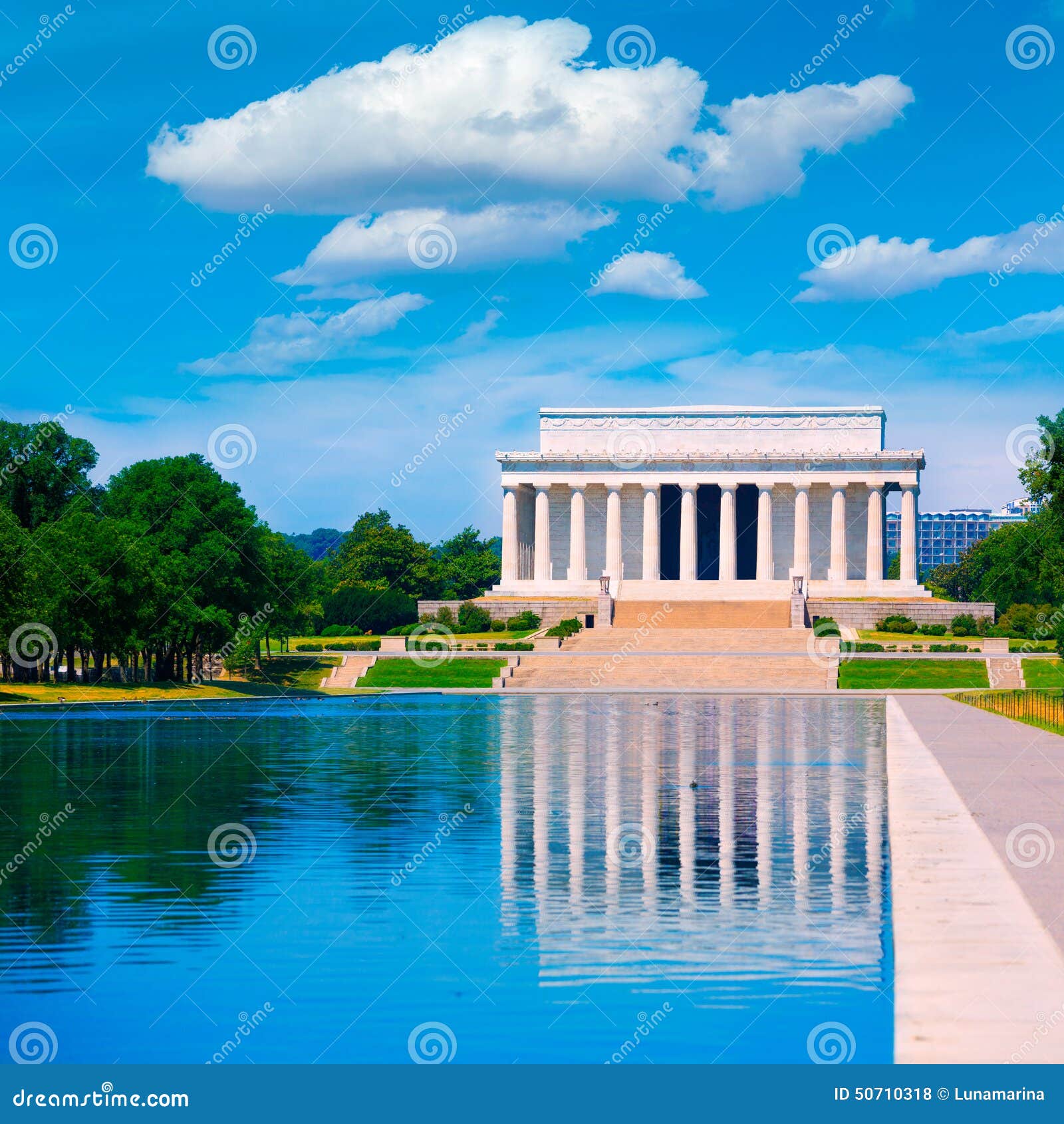Abraham Lincoln Memorial Reflection Pool Washington Editorial Stock ...