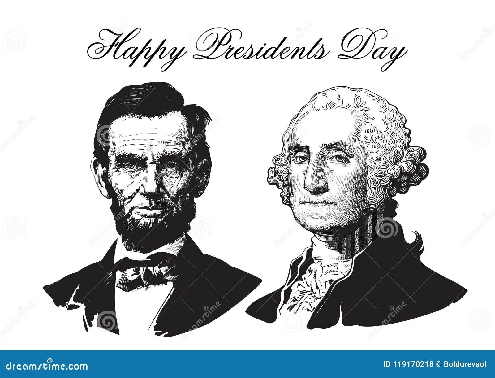 Abraham Lincoln Y George Washington Ilustración del Vector ...