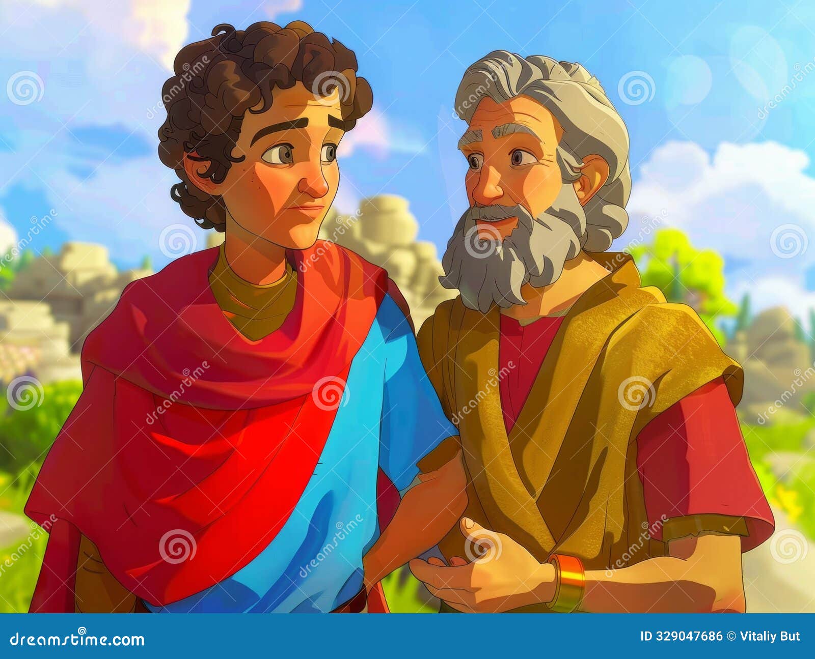 Abraham`s Sacrifice. Romanesque Wall-painting. Stock Image ...