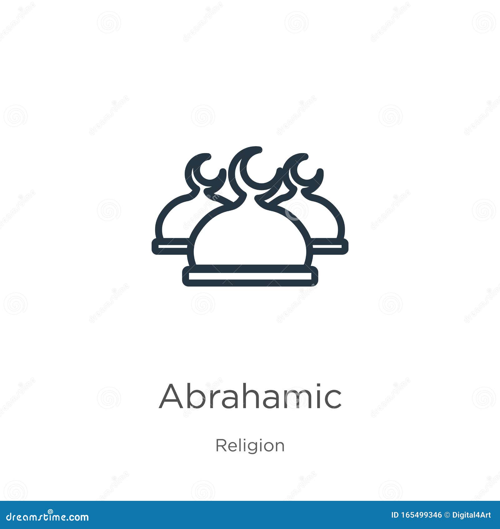 Abrahamic Icon. Thin Linear Abrahamic Outline Icon Isolated on White ...