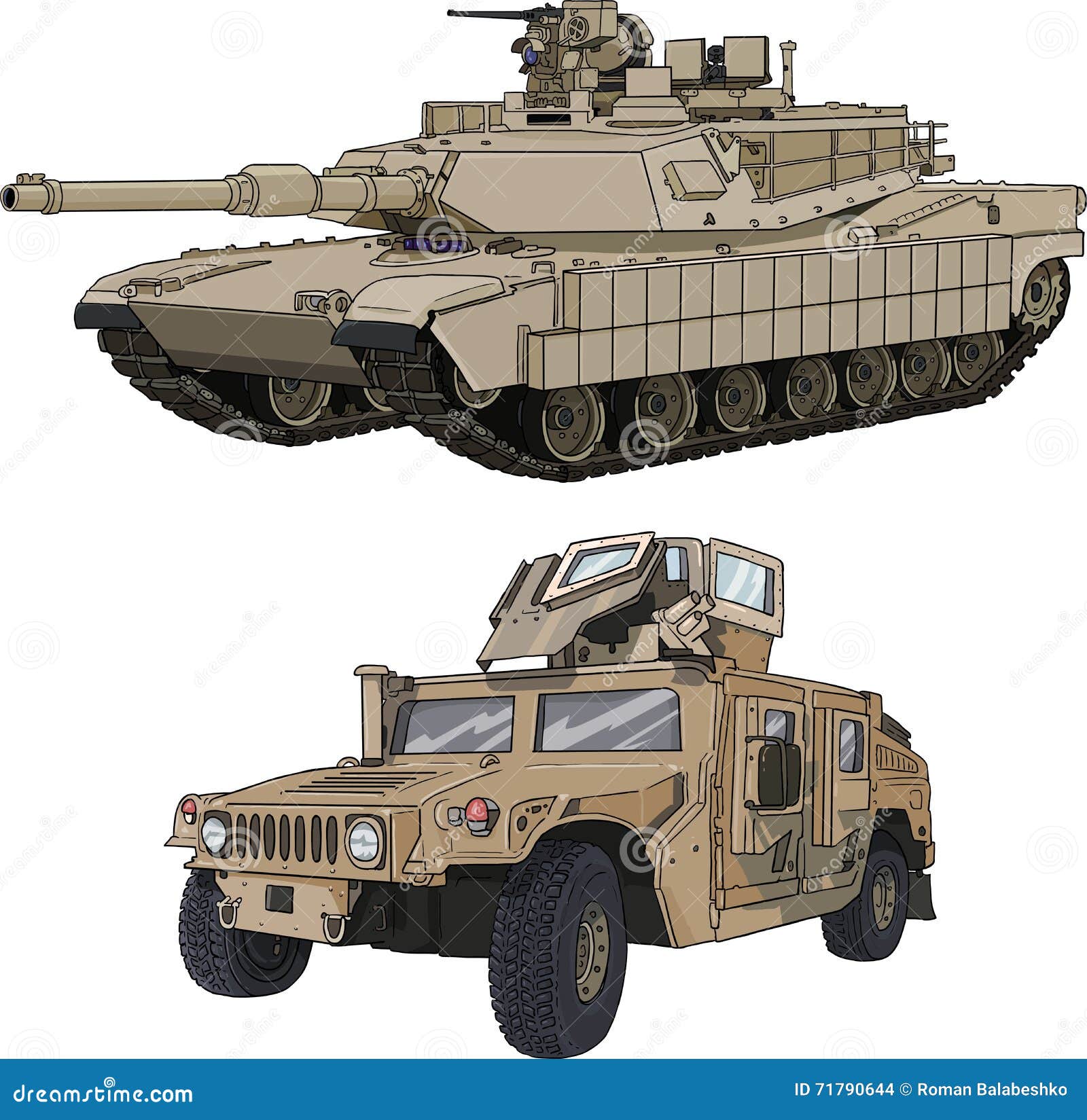 Abrams_Hummer stock vector. Illustration of games, model - 71790644