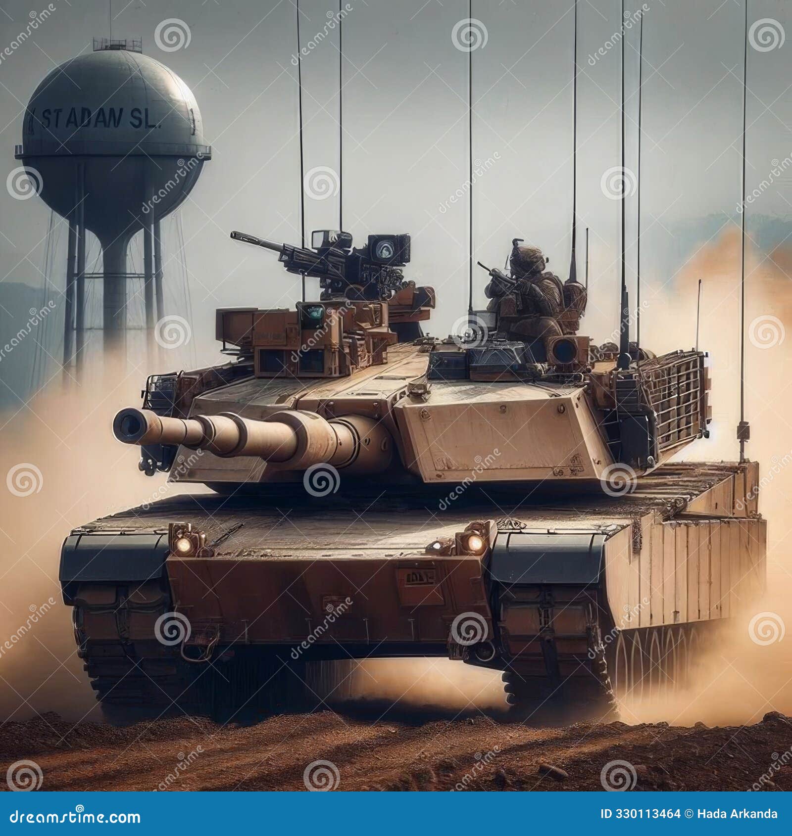 Abrams A1M1 Tank in Action during Military Polygon Exercise Stock Illustration - Illustration of ...