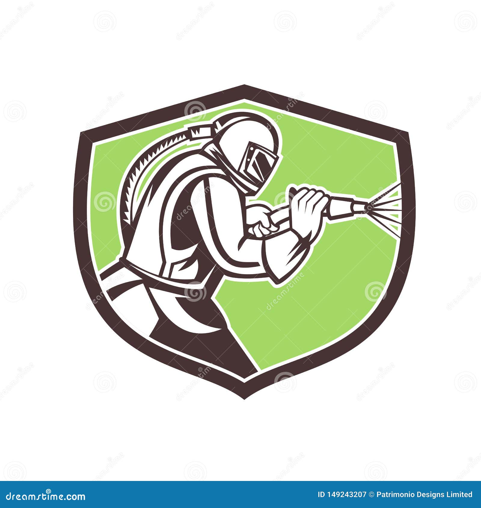 Sandblaster Abrasive Blasting Side View Circle Mascot Black And White ...