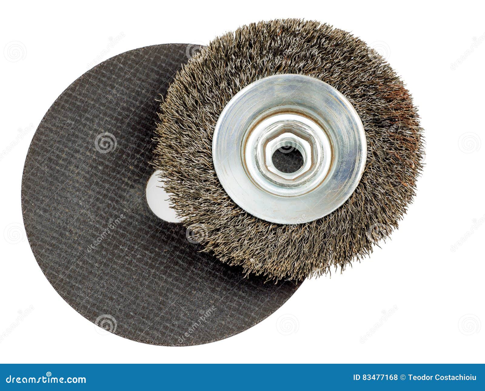 Abrasive Disc and Wire Wheel Stock Photo - Image of brush, equipment ...