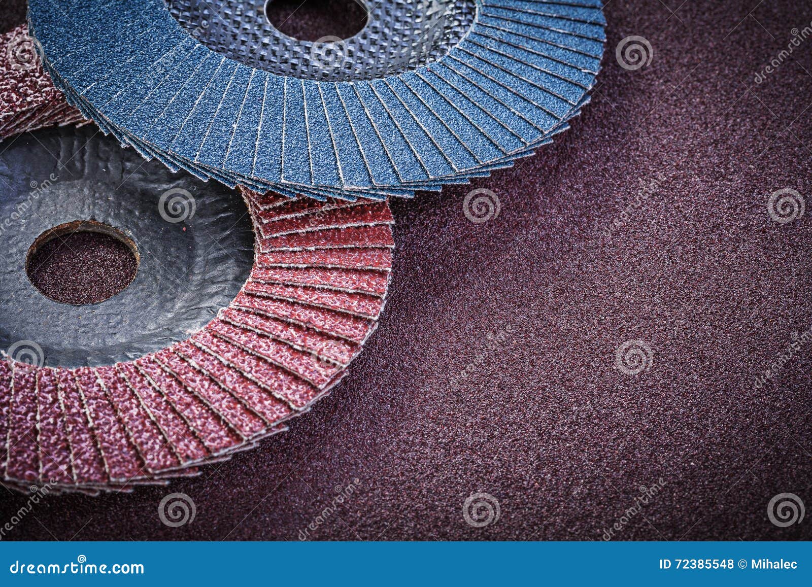 Abrasive Flap Wheels on Sandpaper Sheet Top View Stock Photo - Image of ...