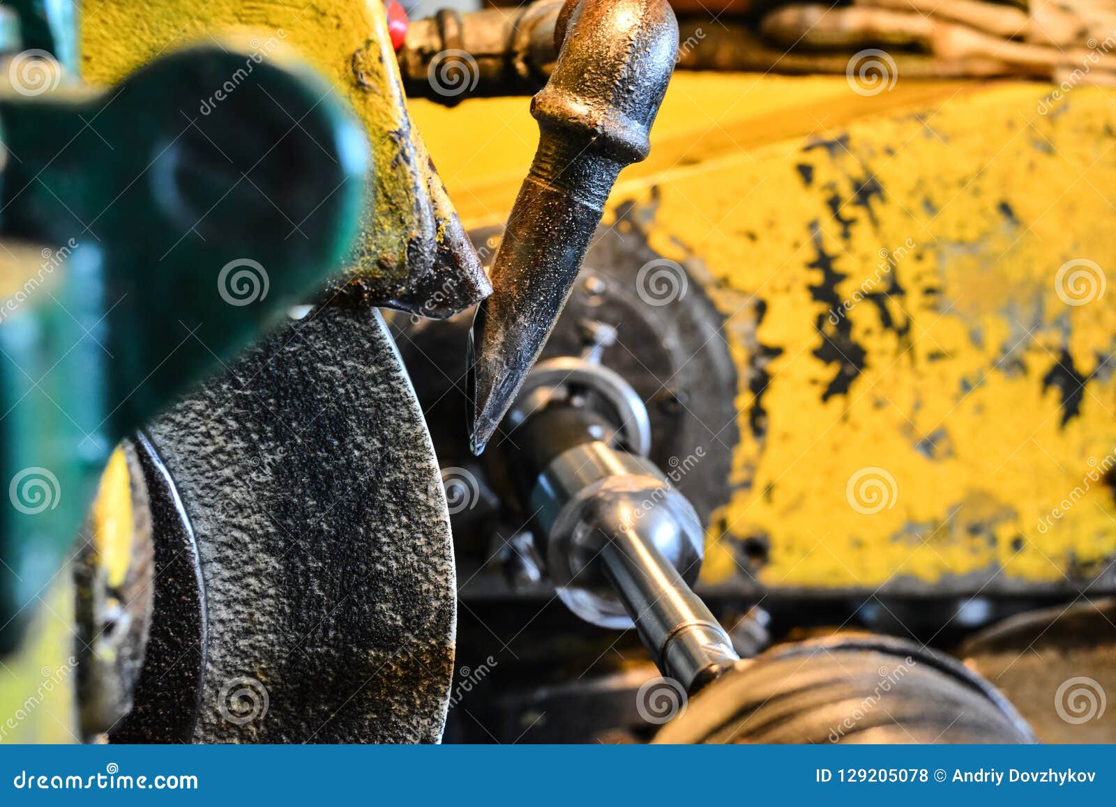 Abrasive Wheel on the Grinding Machine Close-up. Stock Photo - Image of ...