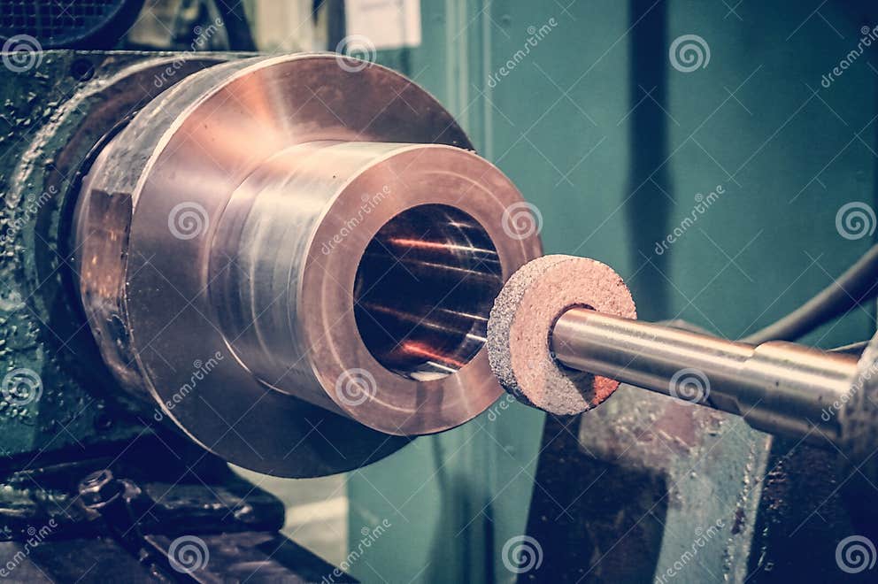 Abrasive Wheel on the Mandrel on the Machine in Front of the ...