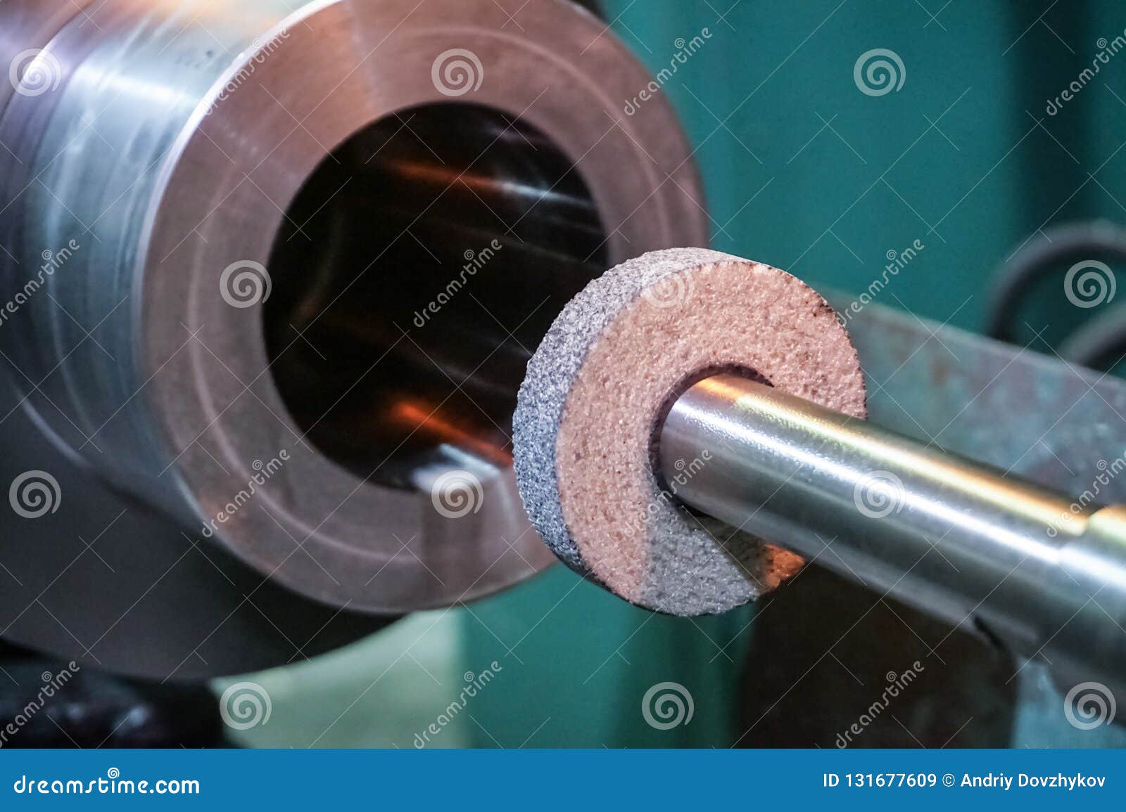 Abrasive Wheel on the Mandrel on the Machine in Front of the ...