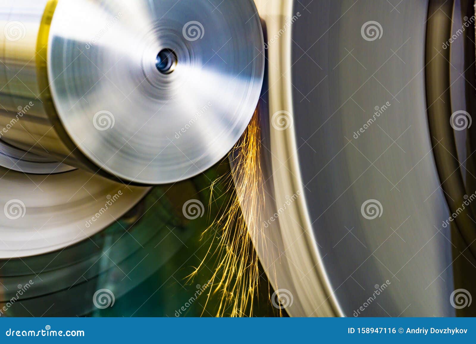An Abrasive Wheel Performs the Grinding of a Part on a Circular ...