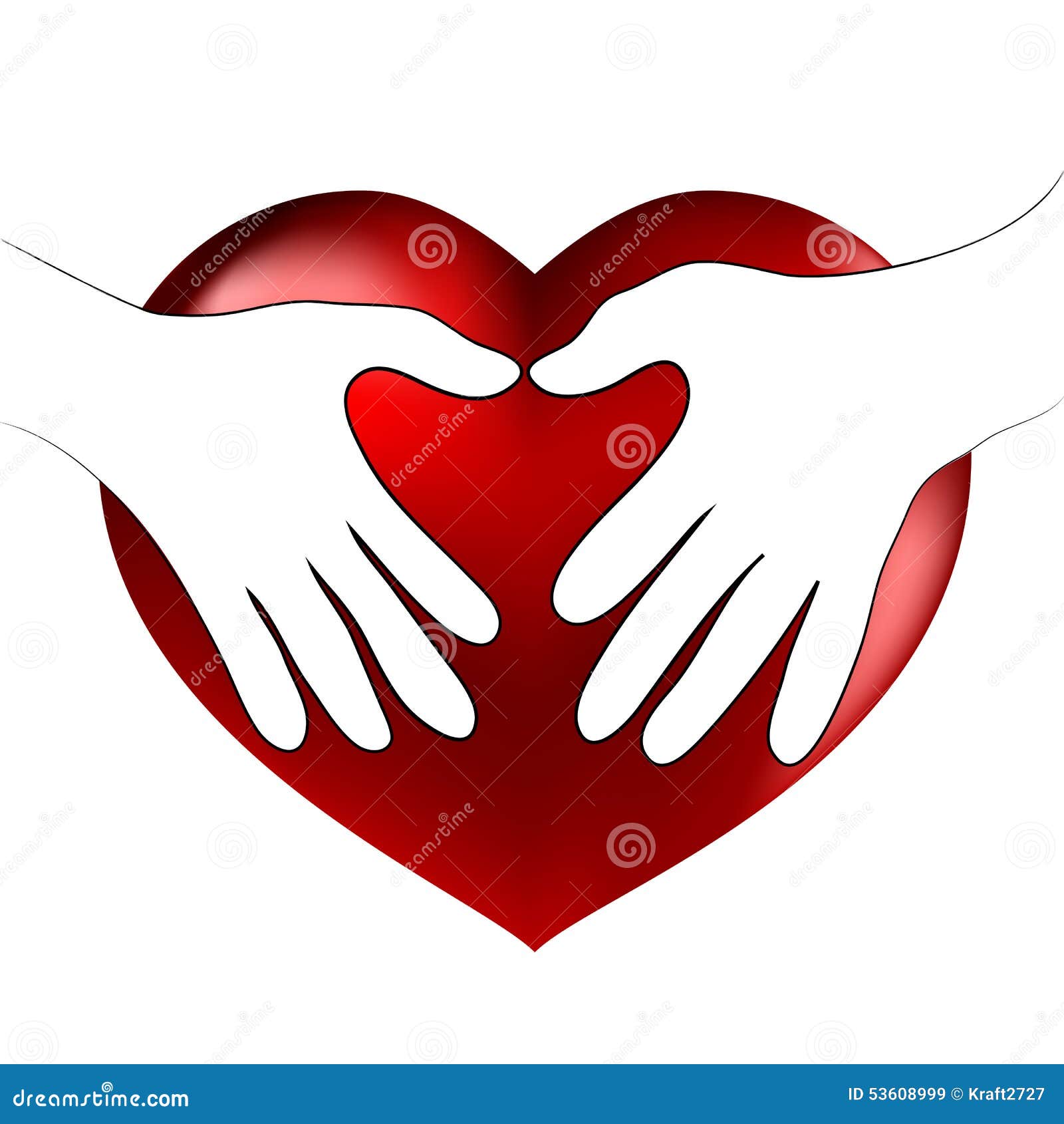 Abrazo Del Corazón De Las Manos Stock de ilustración - Ilustración de ...