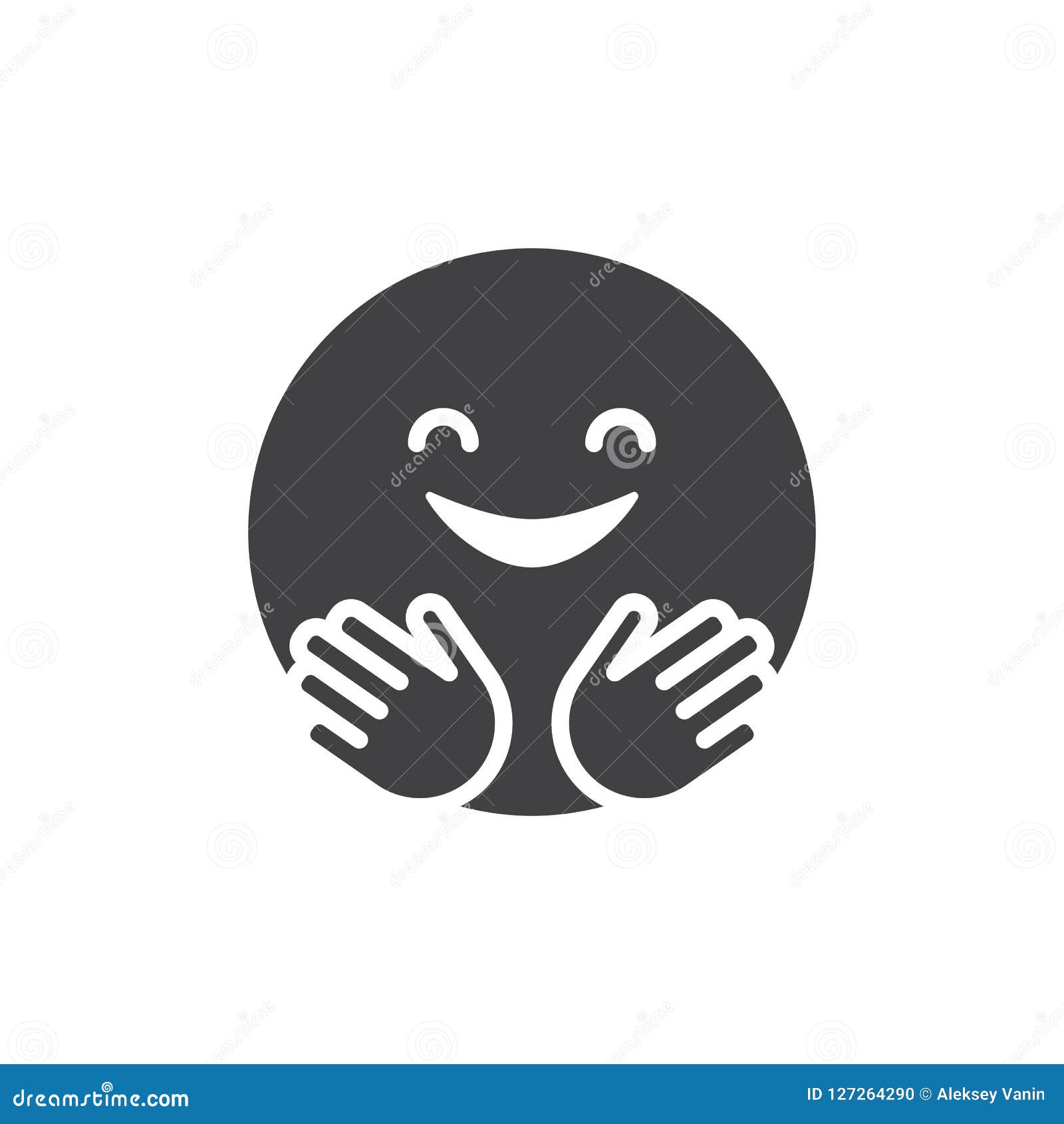 Abrazo Del Icono Sonriente Del Vector Del Emoji De La Cara Ilustración ...