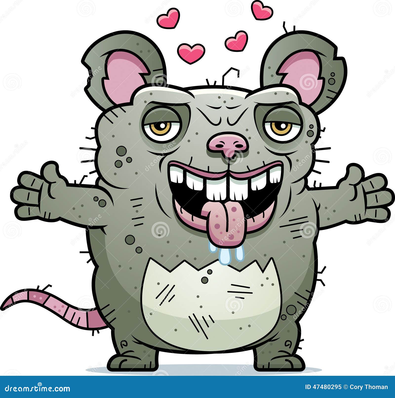 Abrazo feo de la rata ilustración del vector. Ilustración de monstruoso ...