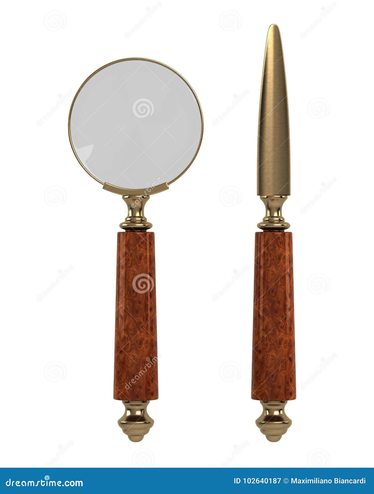 Abrelatas de letra y lupa stock de ilustración. Ilustración de ...