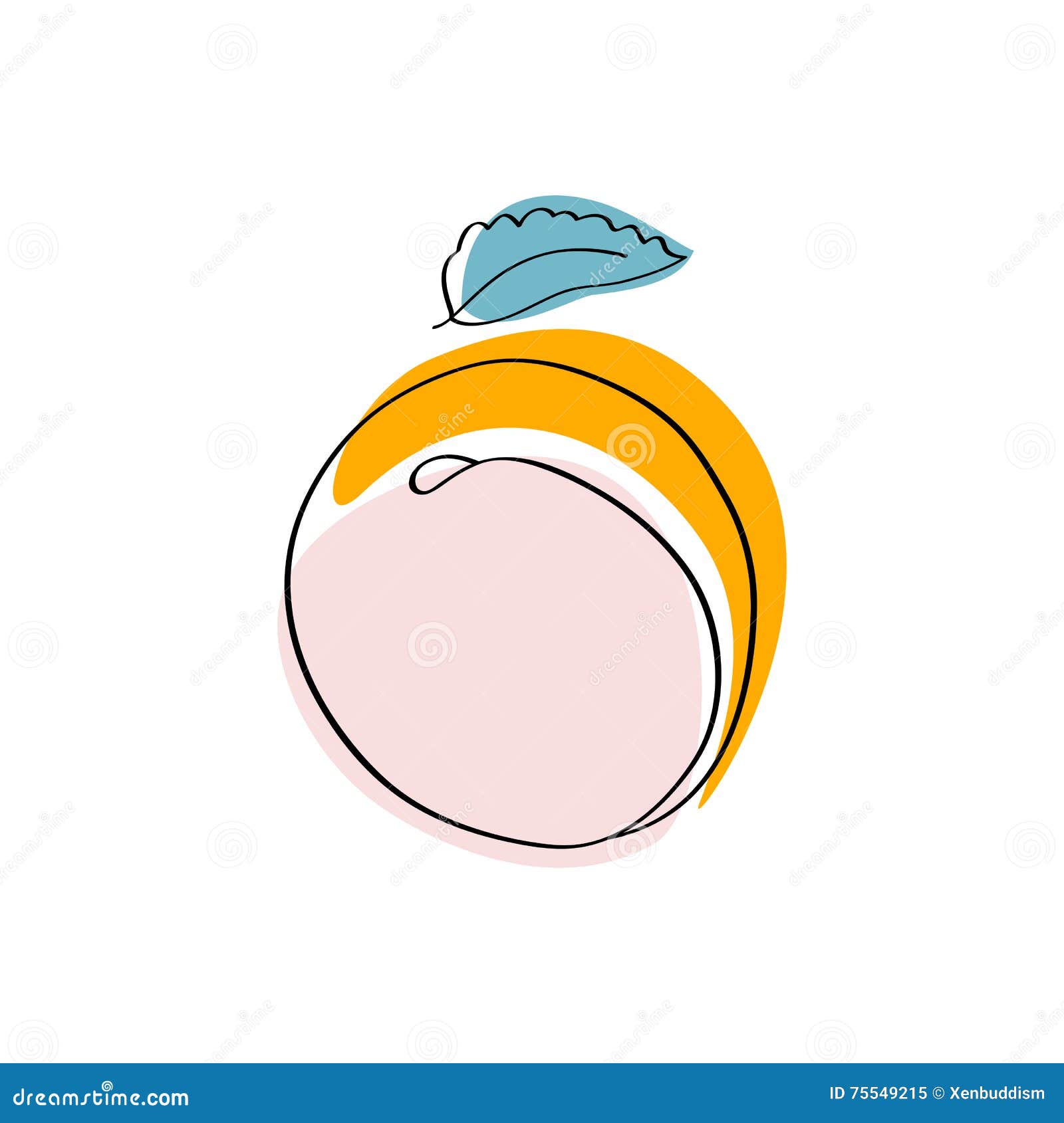 Abricó Amarelo E Cor-de-rosa Escuro Com Folha Ilustração Stock ...