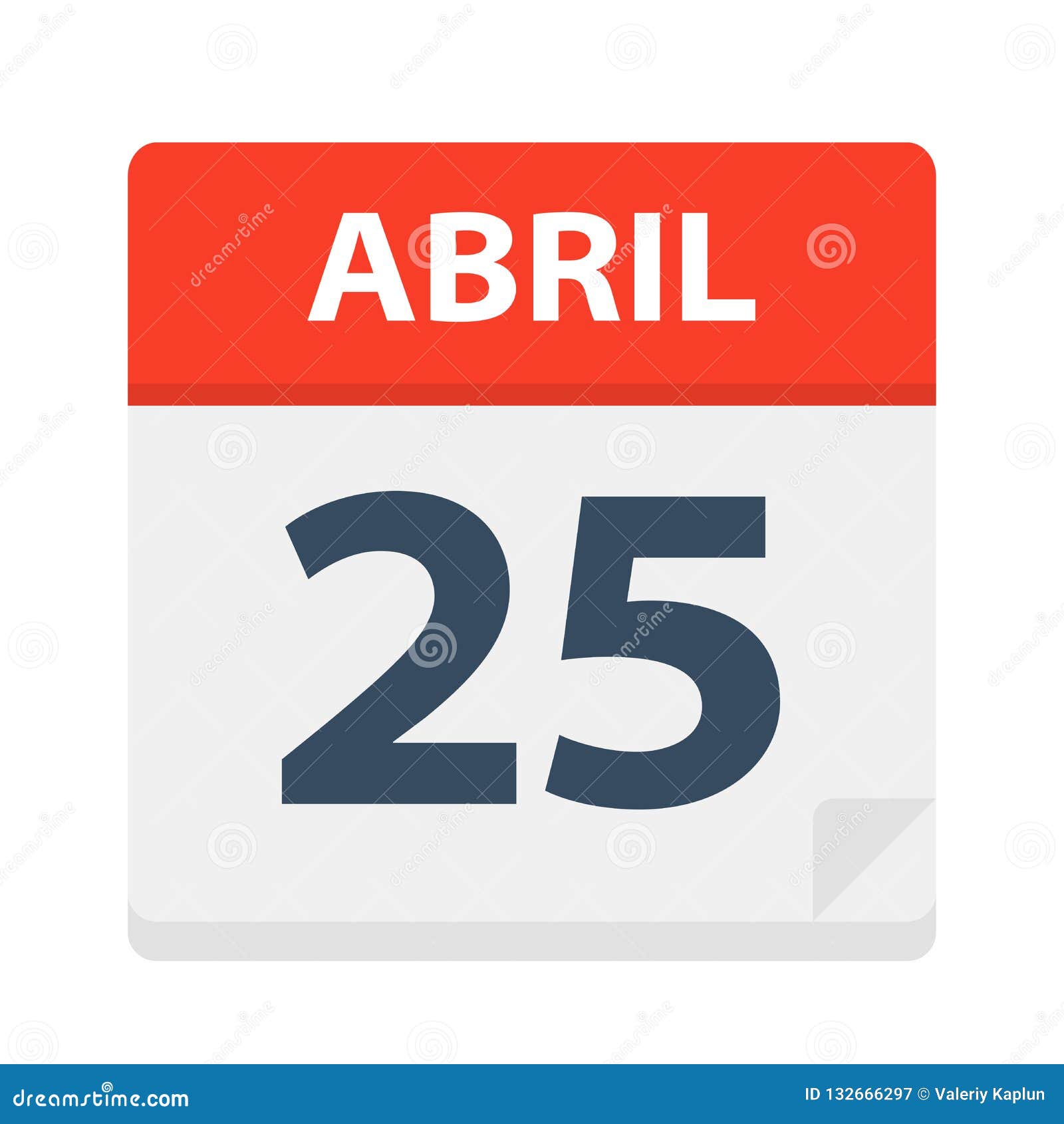 Abril 25 - Calendar Icon - April 25. Vector Illustration of Spanish ... Abril 25 - Calendar Icon - April 25. Vector Illustration of Spanish ...