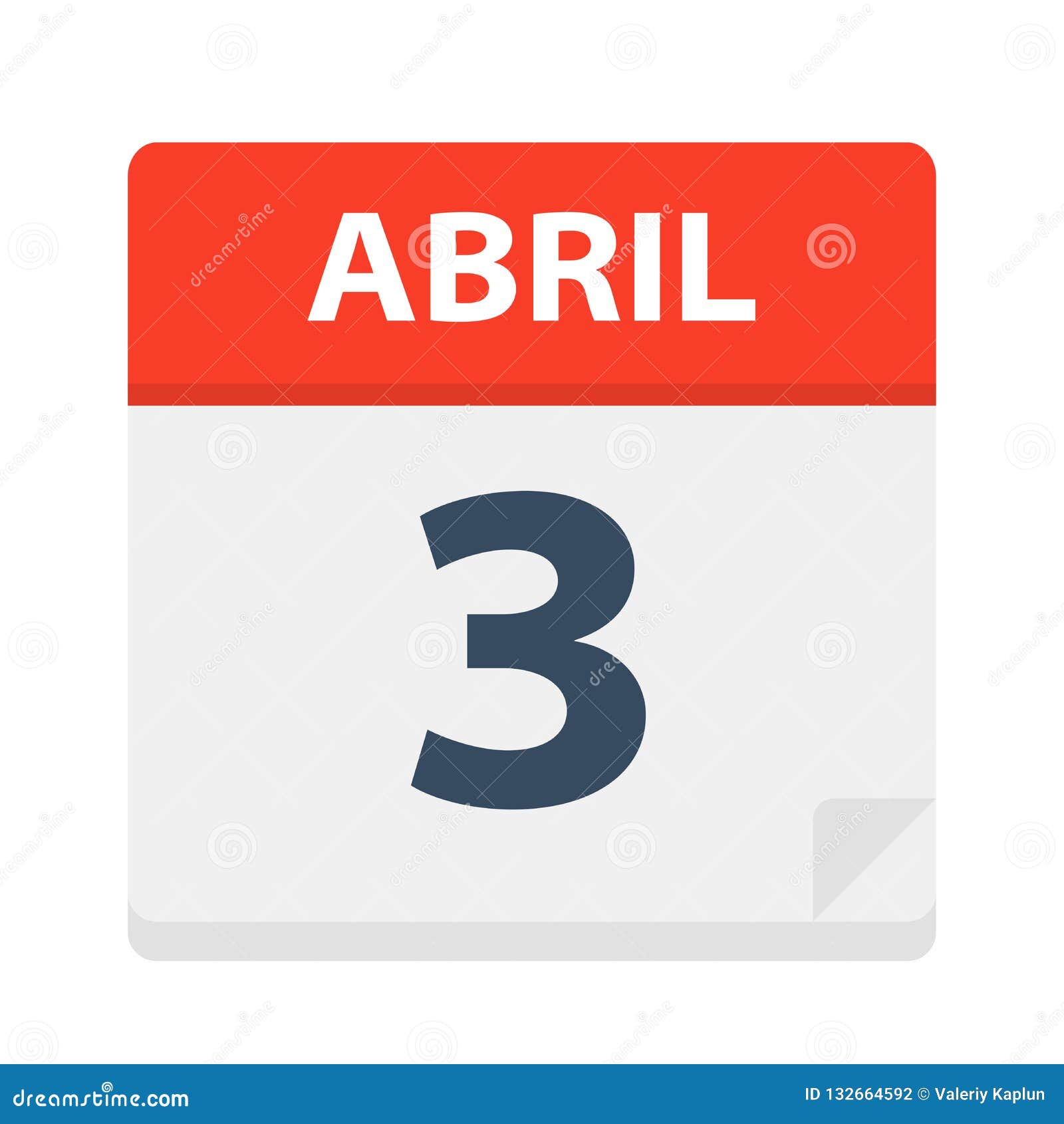 Abril 3 - Calendar Icon - April 3. Vector Illustration of Spanish ... Abril 3 - Calendar Icon - April 3. Vector Illustration of Spanish ...