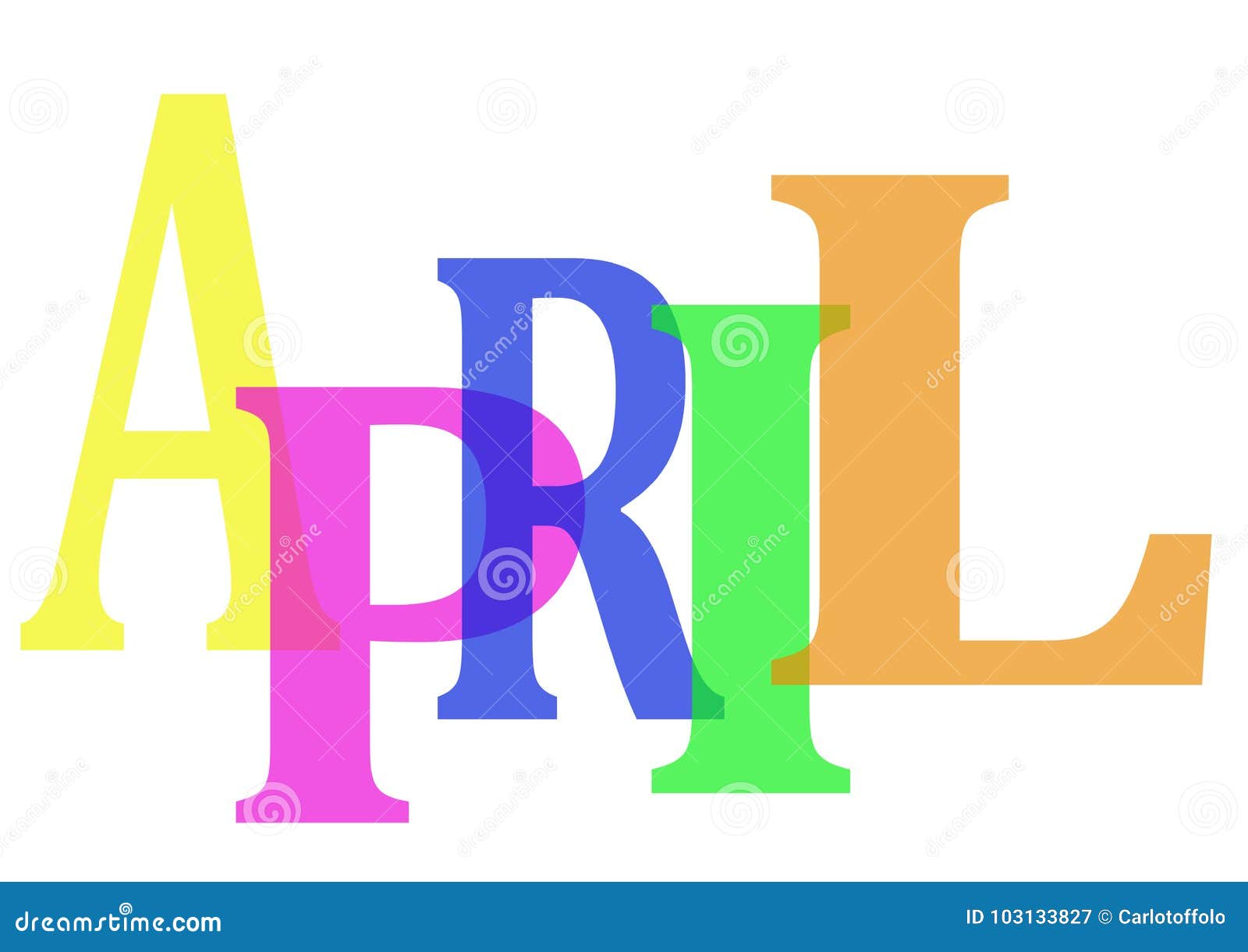 Abril com letras coloridas ilustração do vetor. Ilustração de cores ...