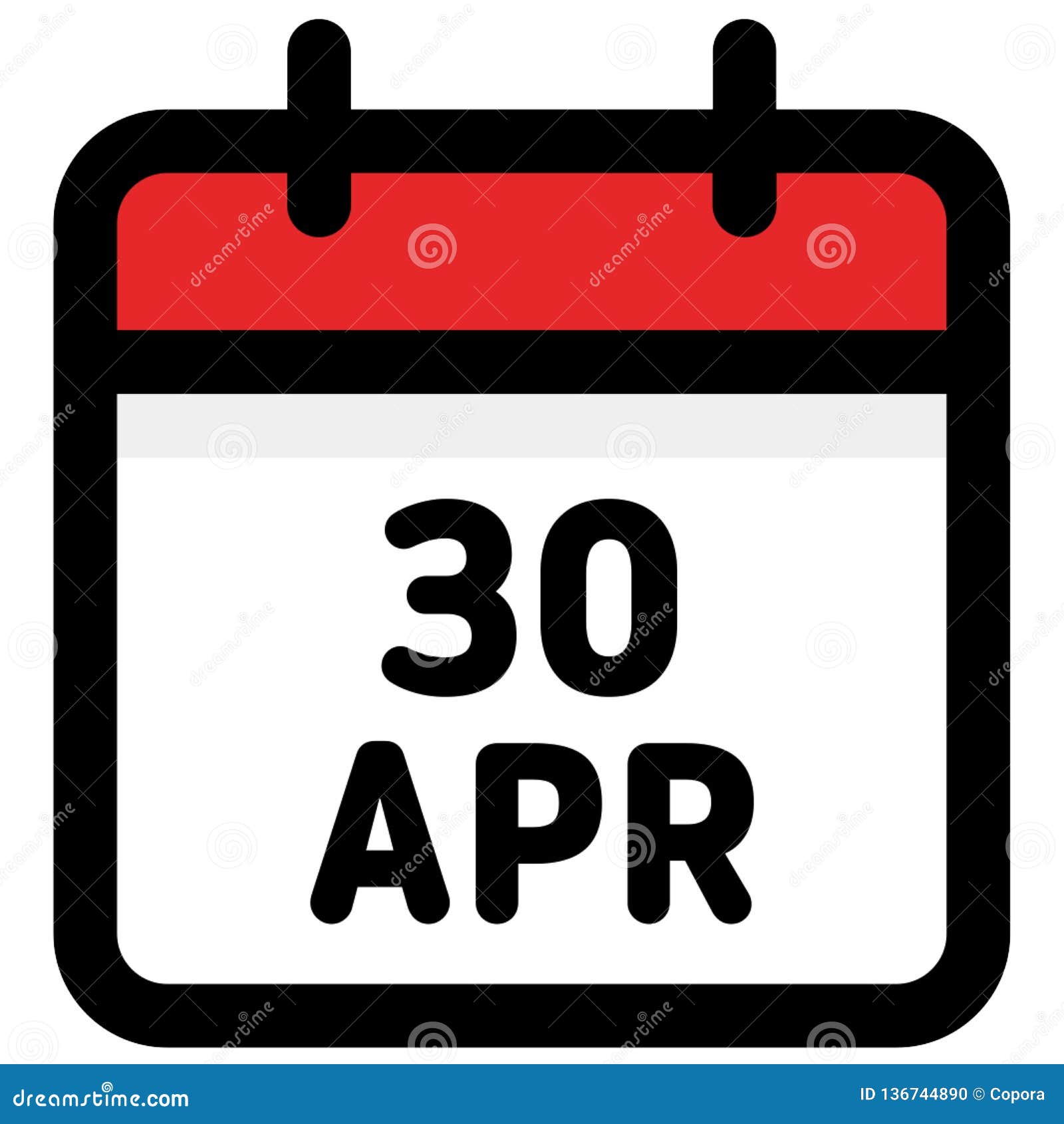 30 Abril - Icono Del Calendario - Ejemplo Del Vector Ilustración del ...