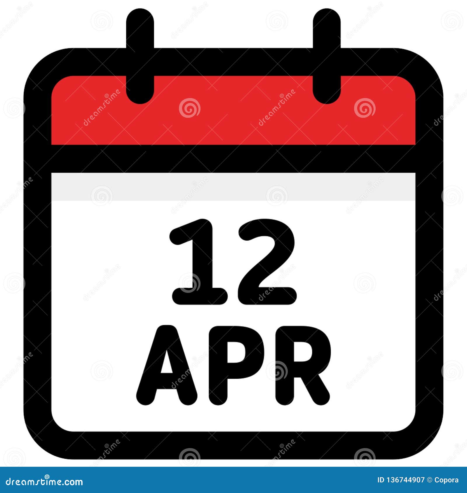 12 Abril - Icono Del Calendario - Ejemplo Del Vector Ilustración del ...