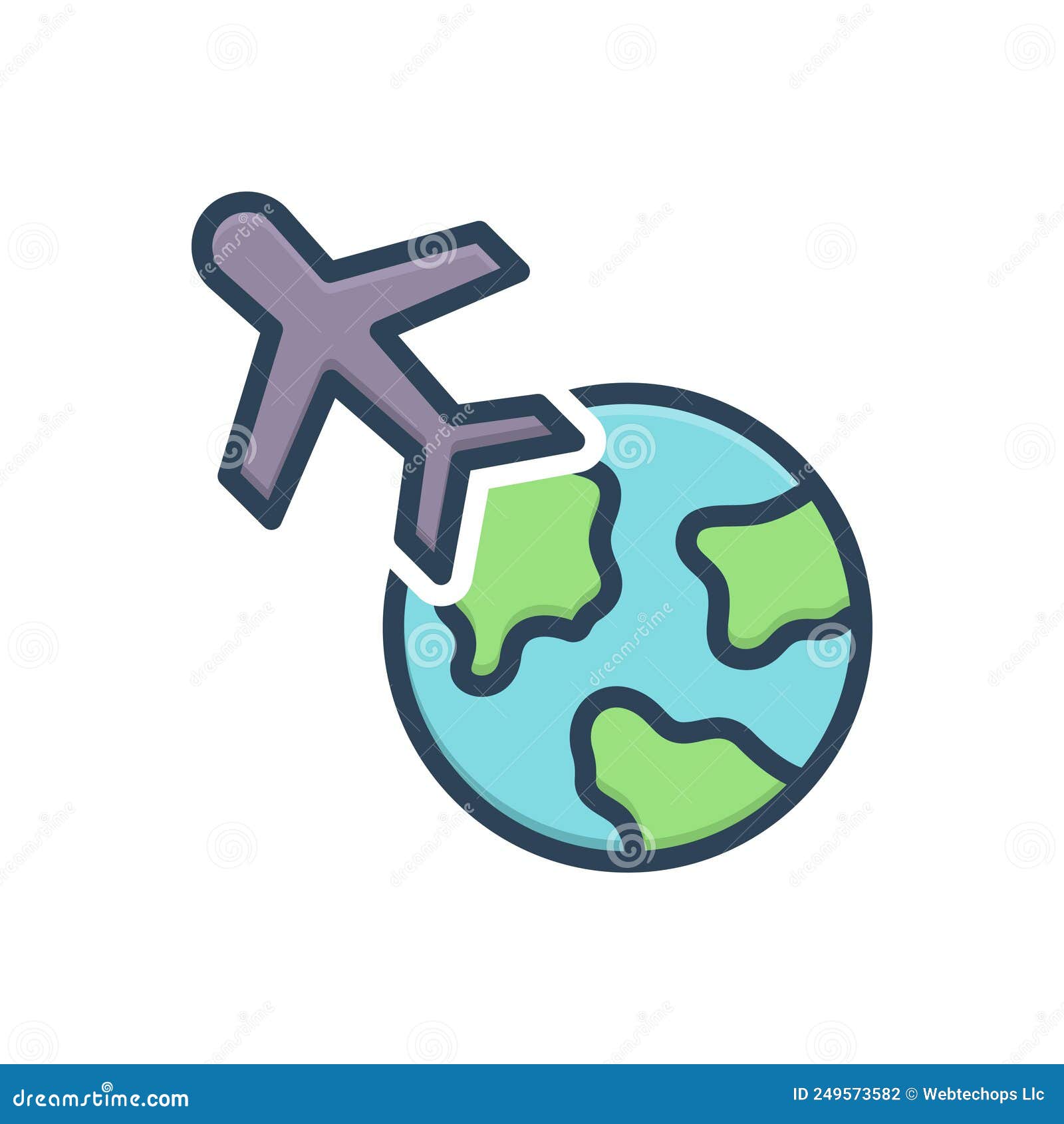 Color Illustration Icon for Abroad, Across the Border and Foreign Stock ...