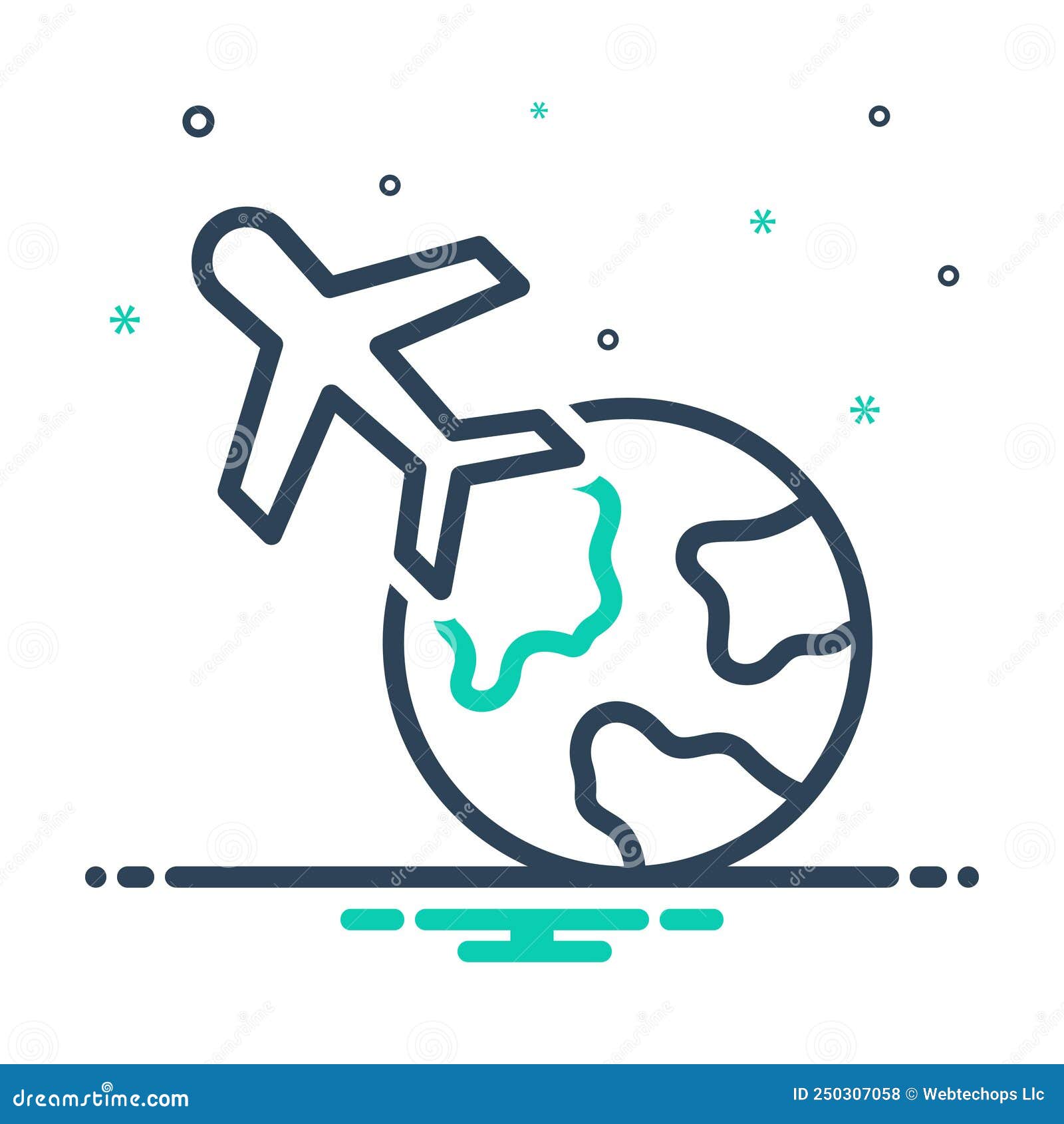 Mix Icon for Abroad, Across the Border and Foreign Stock Illustration ...