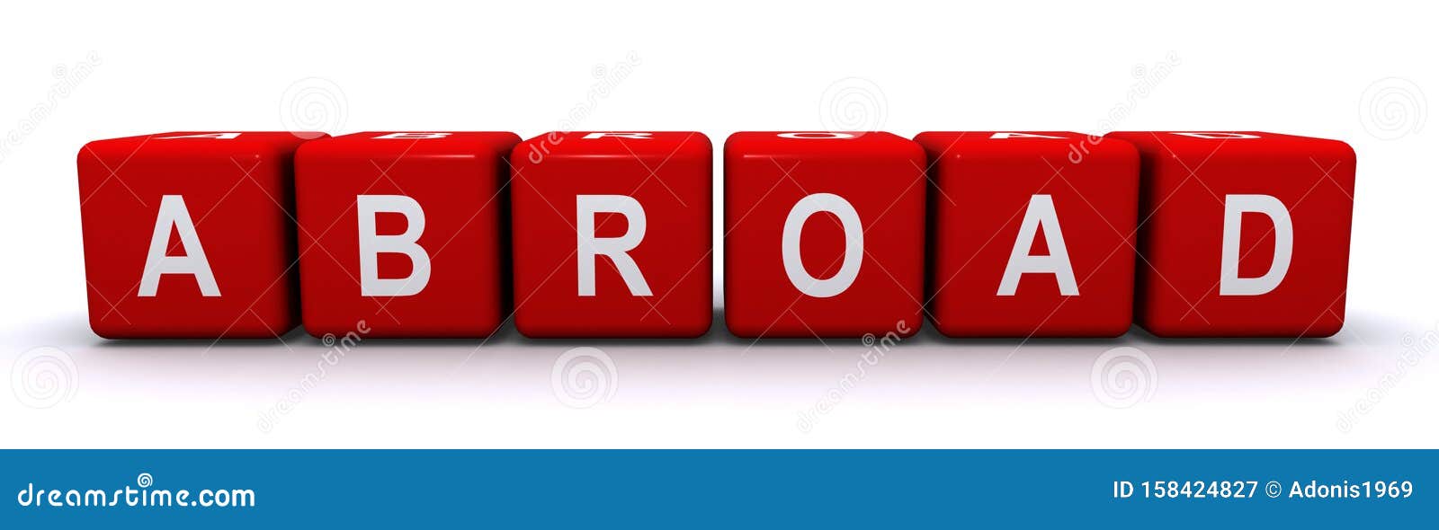Abroad word cube on white stock illustration. Illustration of ...