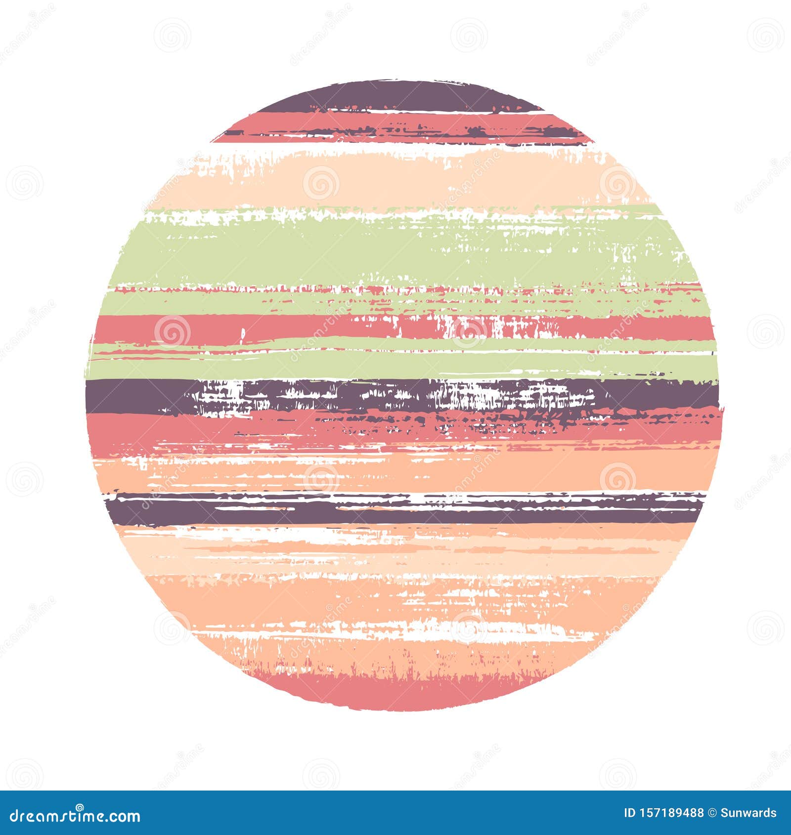 Abrupt Circle Vector Geometric Shape with Stripes Texture of Ink ...